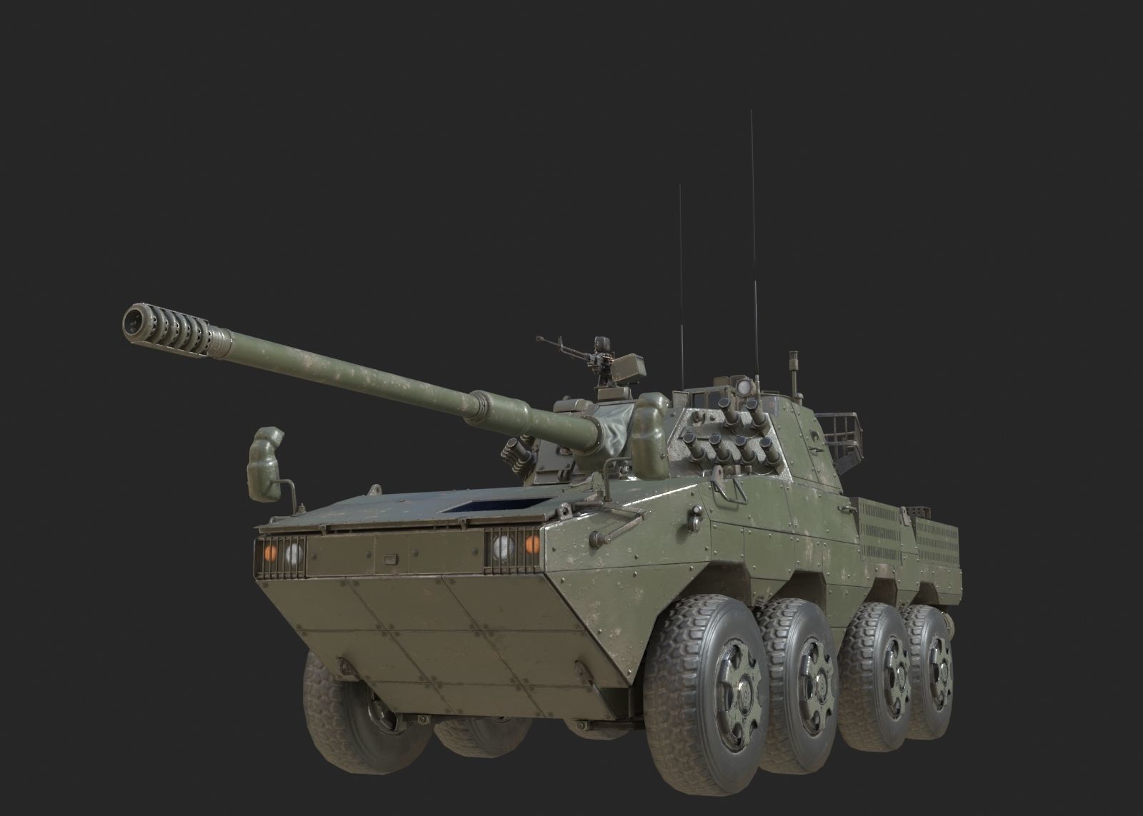 3D model 4 coatings of PLA Army ZTL11 ZTL-11 105mm wheeled Tank ...
