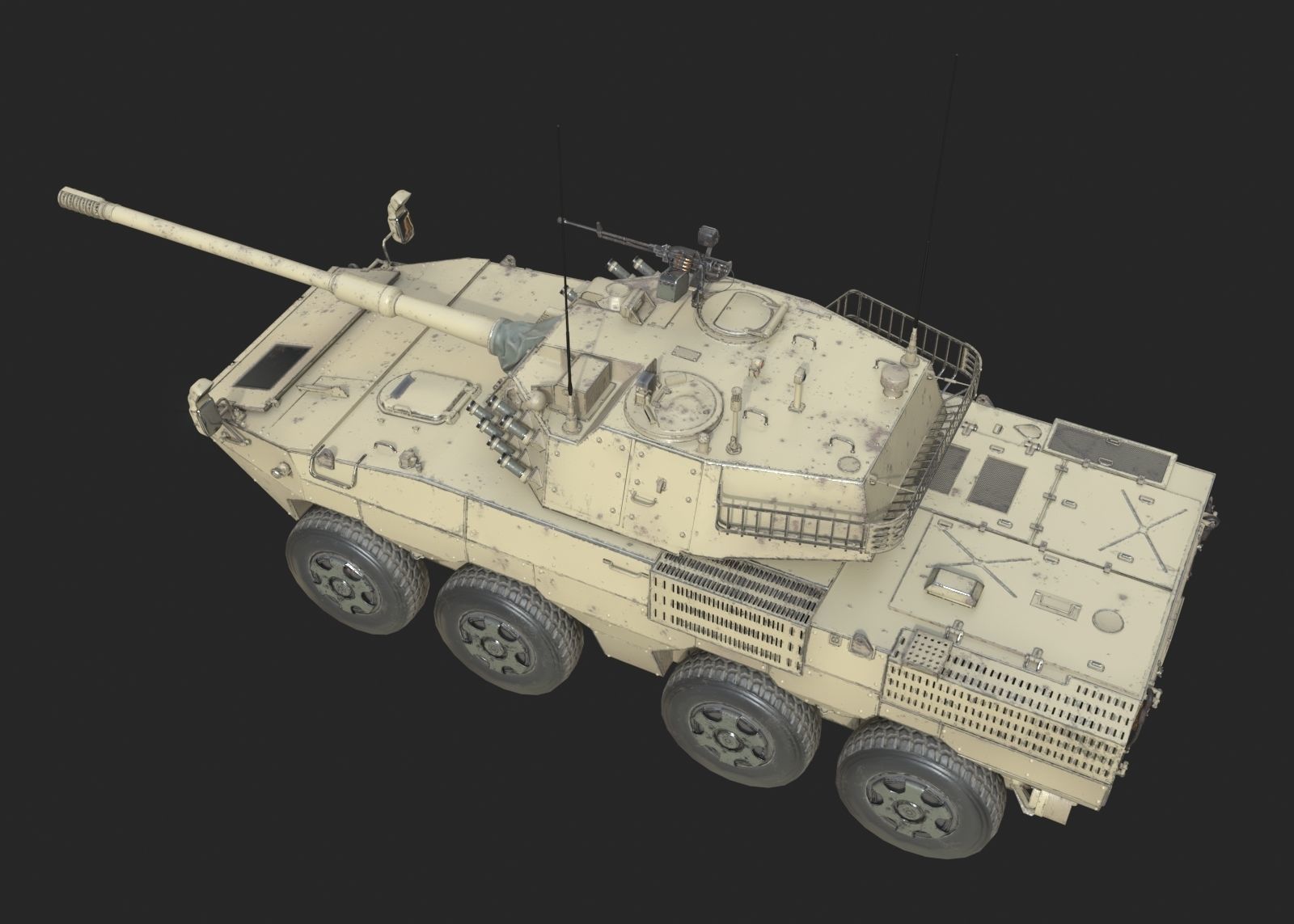 3D model 4 coatings of PLA Army ZTL11 ZTL-11 105mm wheeled Tank ...