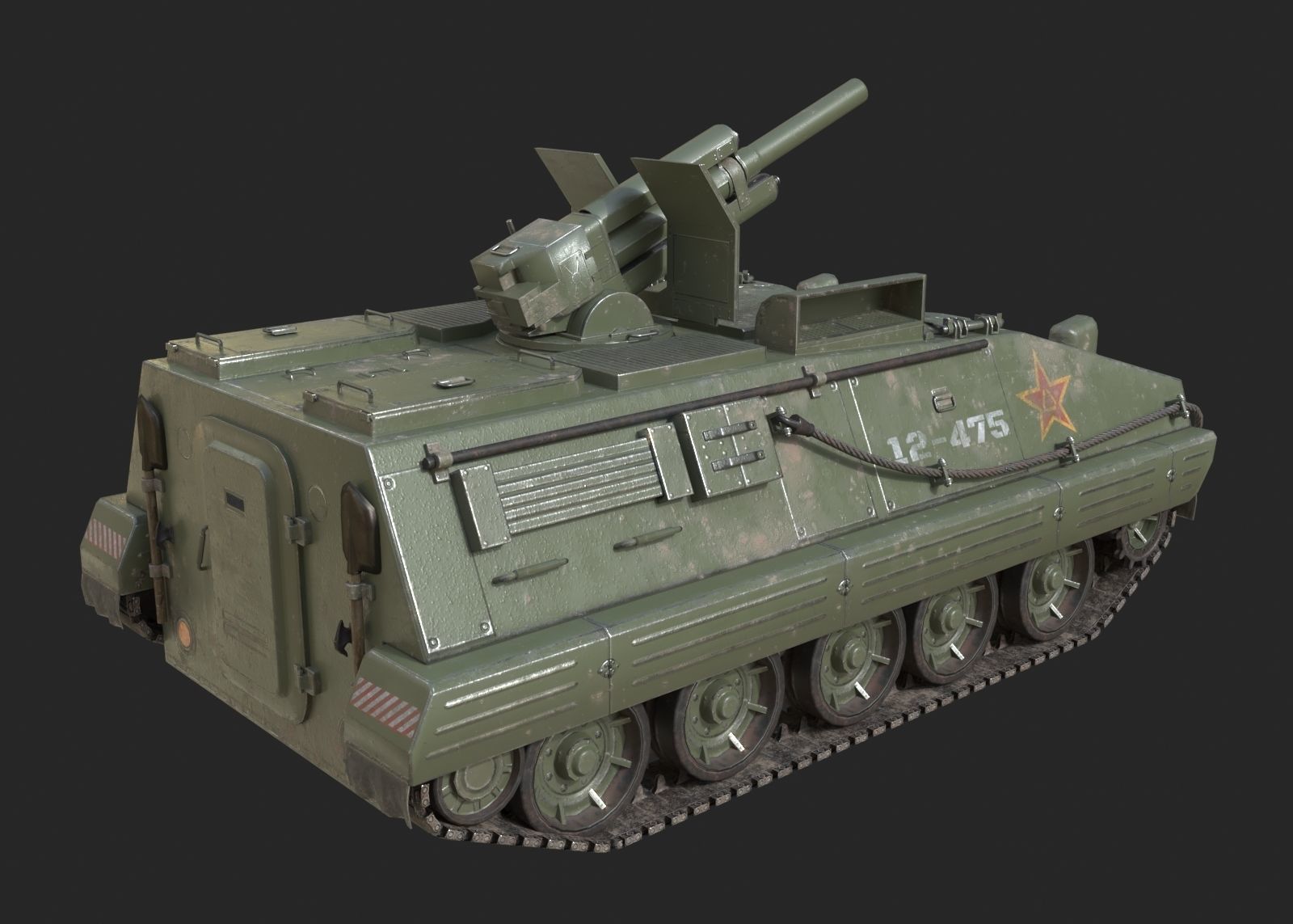 3D model 4 coatings of PLA Army PLZ70 122mm self-propelled howitzer VR ...