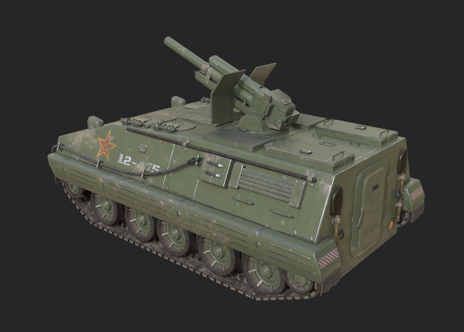 3D model 4 coatings of PLA Army PLZ70 122mm self-propelled howitzer VR ...
