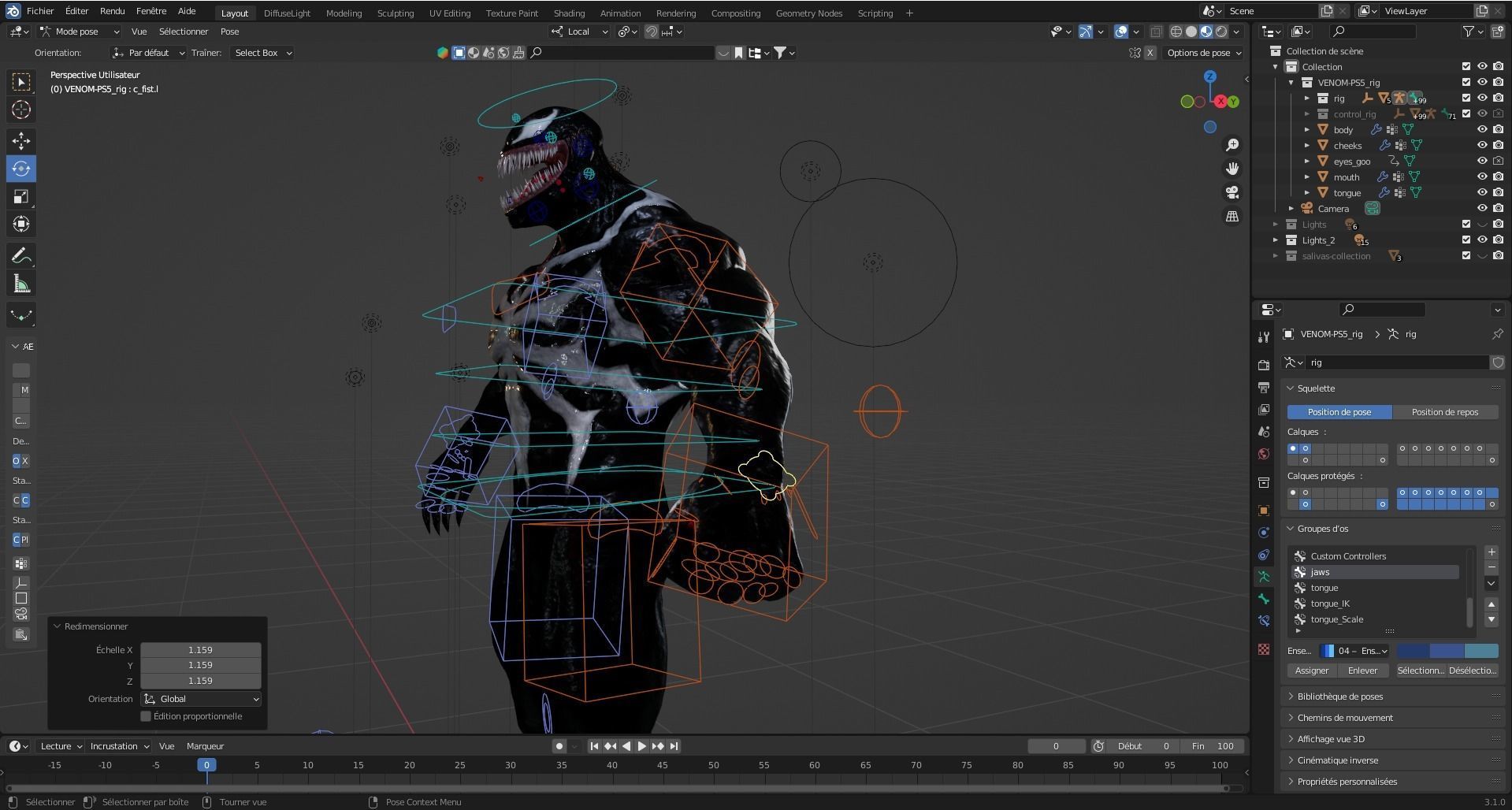 Insomniac s VENOM RIG V2 BLENDER 3D model 3D model animated rigged ...