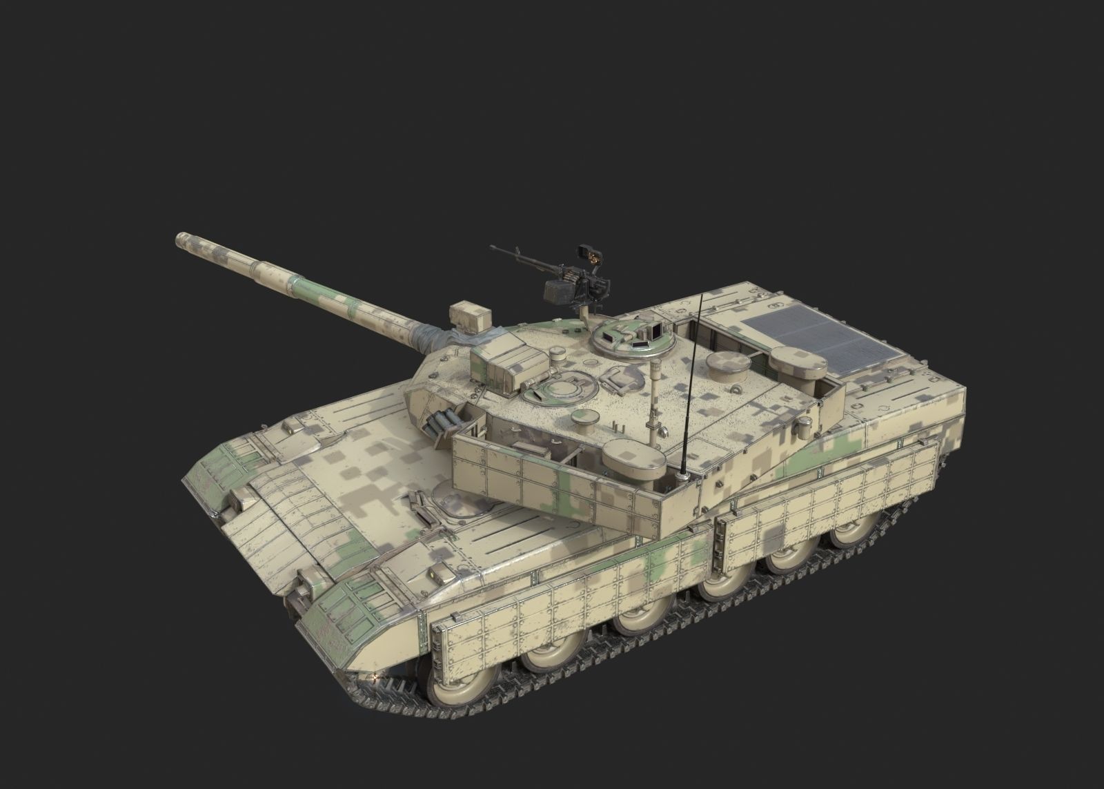 3D model 4 coatings of PLA Army ZTZ96B ZTZ-96B Main Battle Tank MBT VR ...