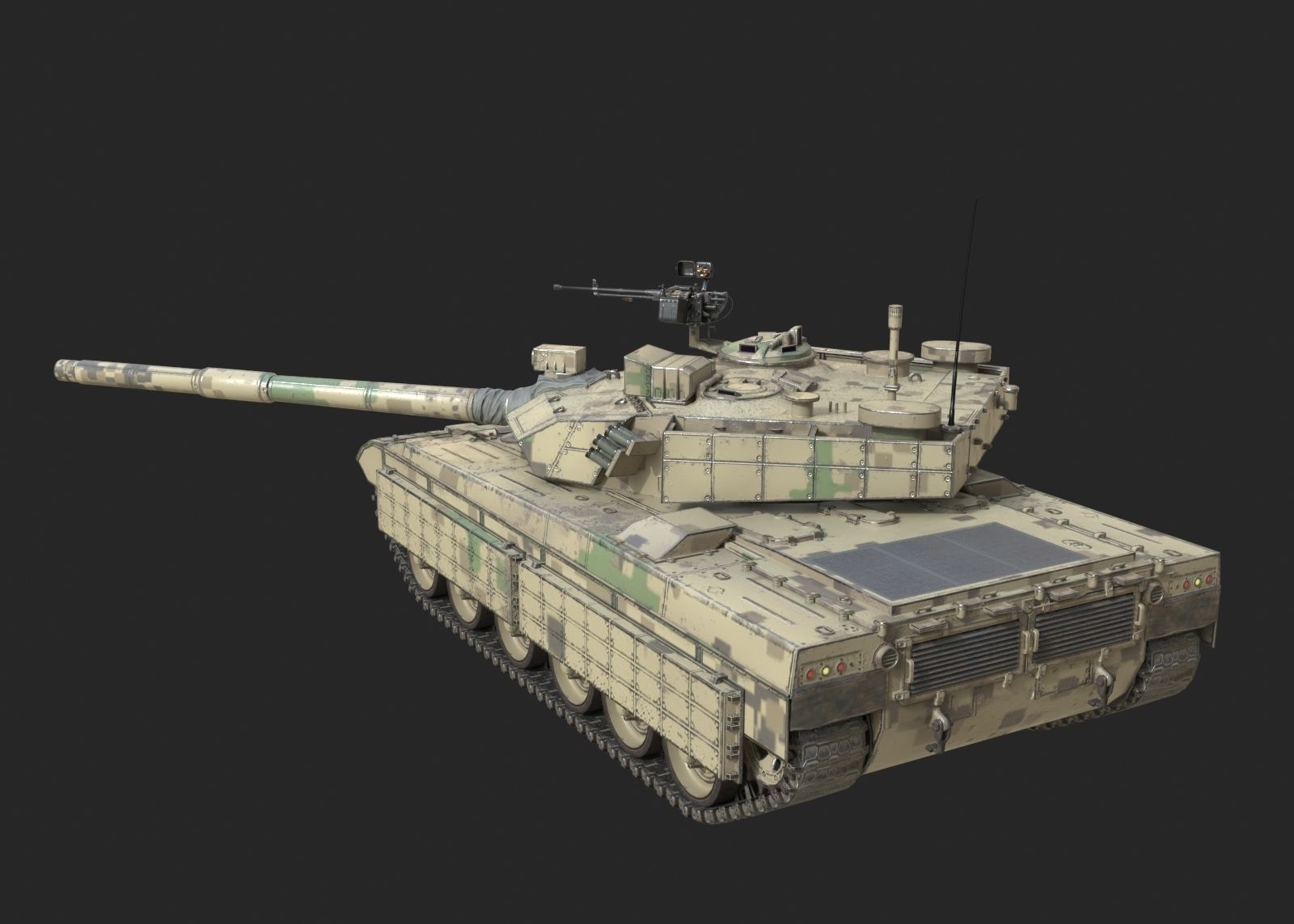 3D model 4 coatings of PLA Army ZTZ96B ZTZ-96B Main Battle Tank MBT VR ...