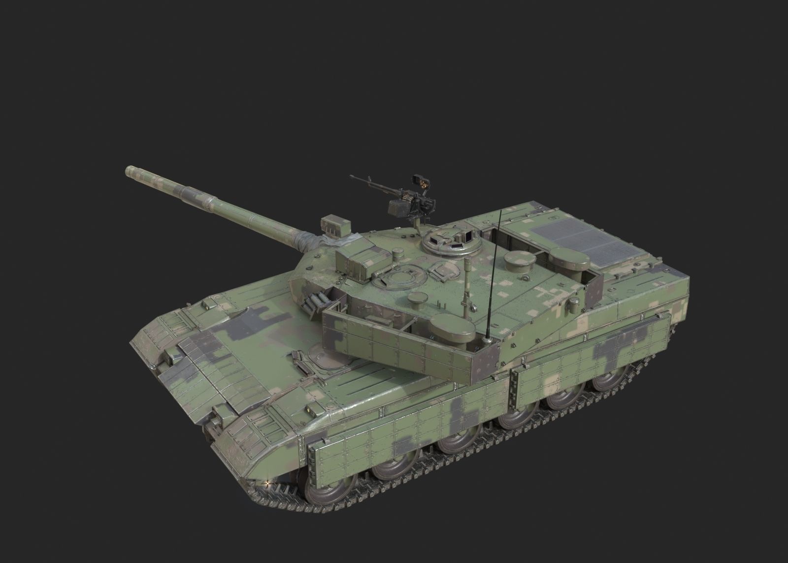 3D model 4 coatings of PLA Army ZTZ96B ZTZ-96B Main Battle Tank MBT VR ...