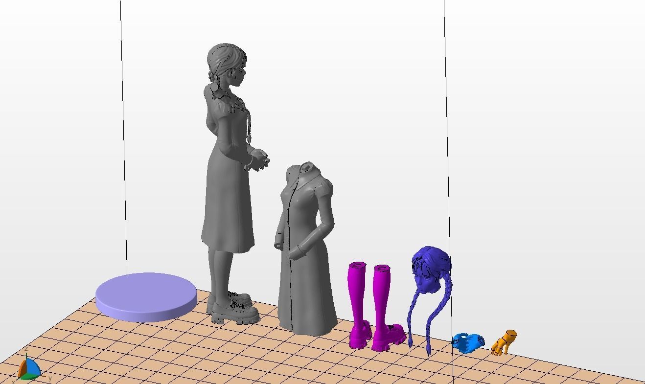 Wednesday Addams fanart sculpt free 3D model 3D printable | CGTrader