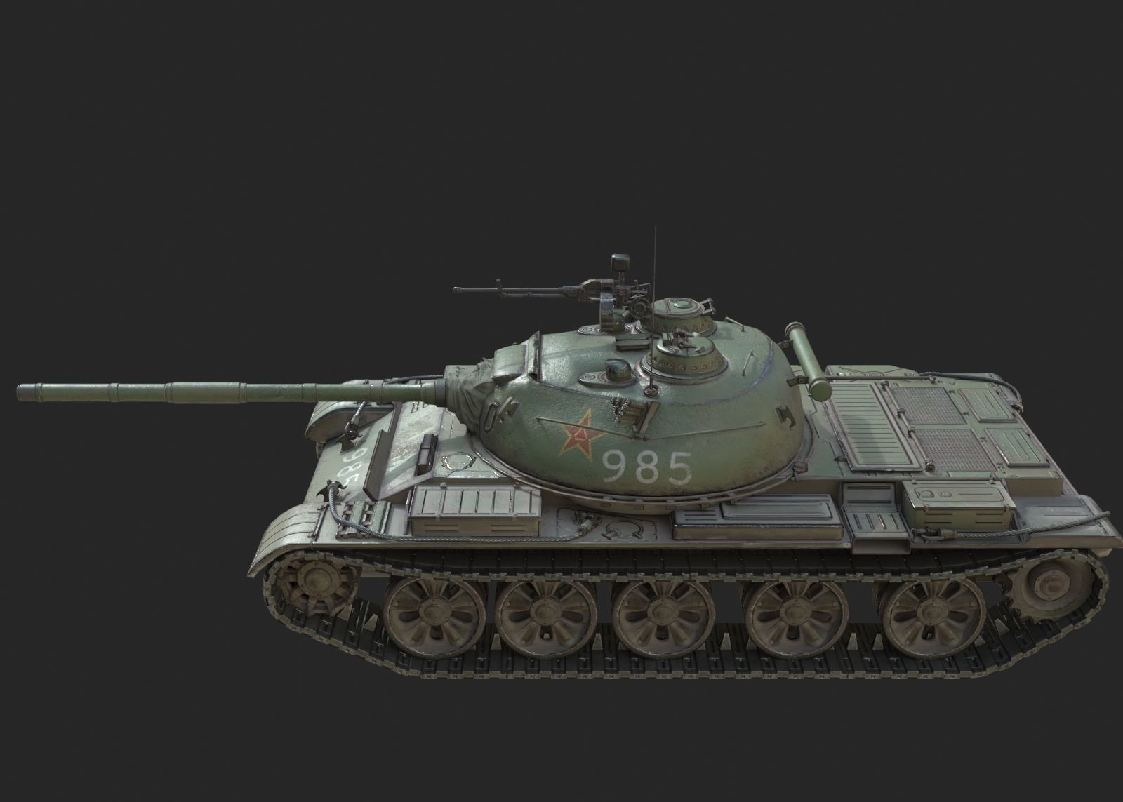 3D model PLA Army ZTZ59 ZTZ-59 Main Battle Tank MBT medium tank VR / AR ...