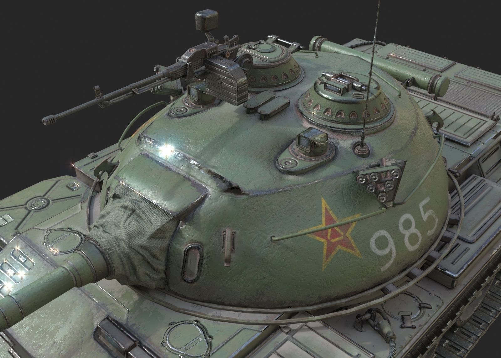 3D model PLA Army ZTZ59 ZTZ-59 Main Battle Tank MBT medium tank VR / AR ...