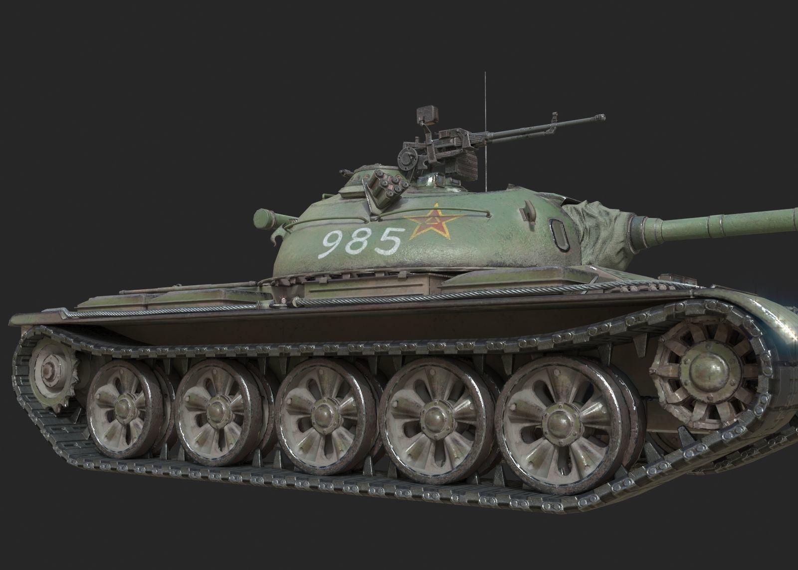 3D model PLA Army ZTZ59 ZTZ-59 Main Battle Tank MBT medium tank VR / AR ...