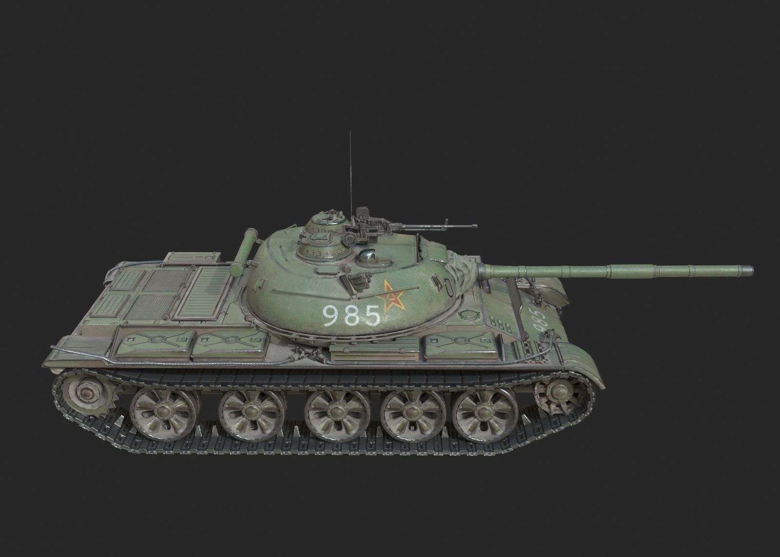 3D model PLA Army ZTZ59 ZTZ-59 Main Battle Tank MBT medium tank VR / AR ...
