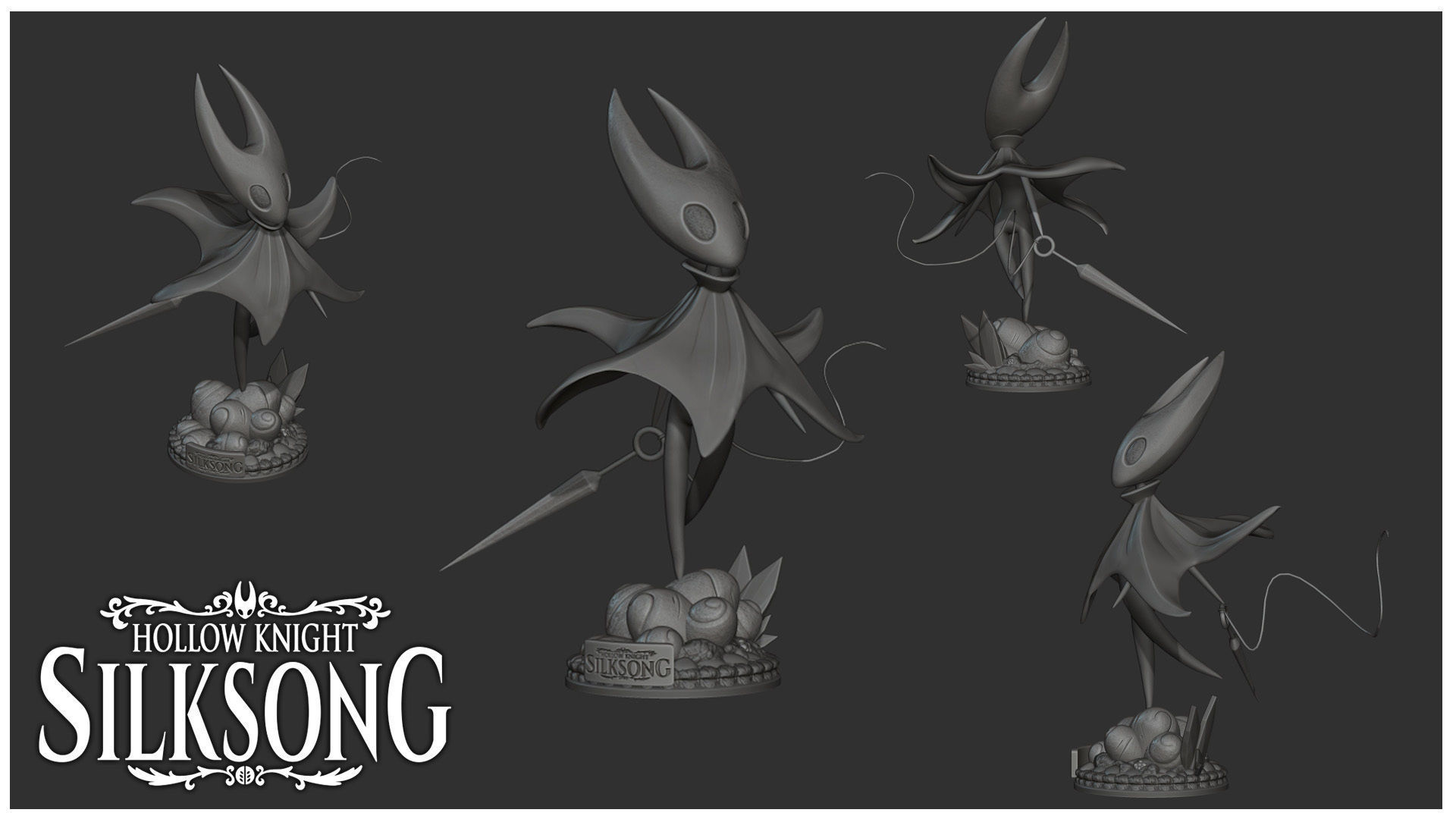 SILKSONG HORNET HOLLOW KNIGHT FAN ART STATUE 3D model 3D printable ...