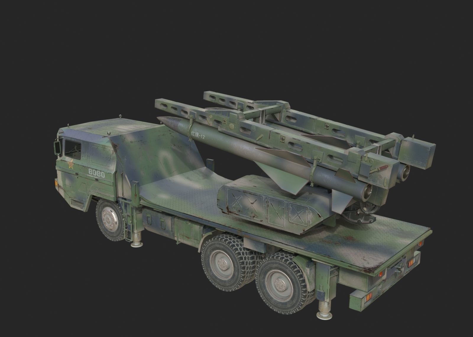 3D model PLA HQ-12 HQ12 KS-1 KS1 Kaishan-1 SURFACE-TO-AIR MISSILE ...