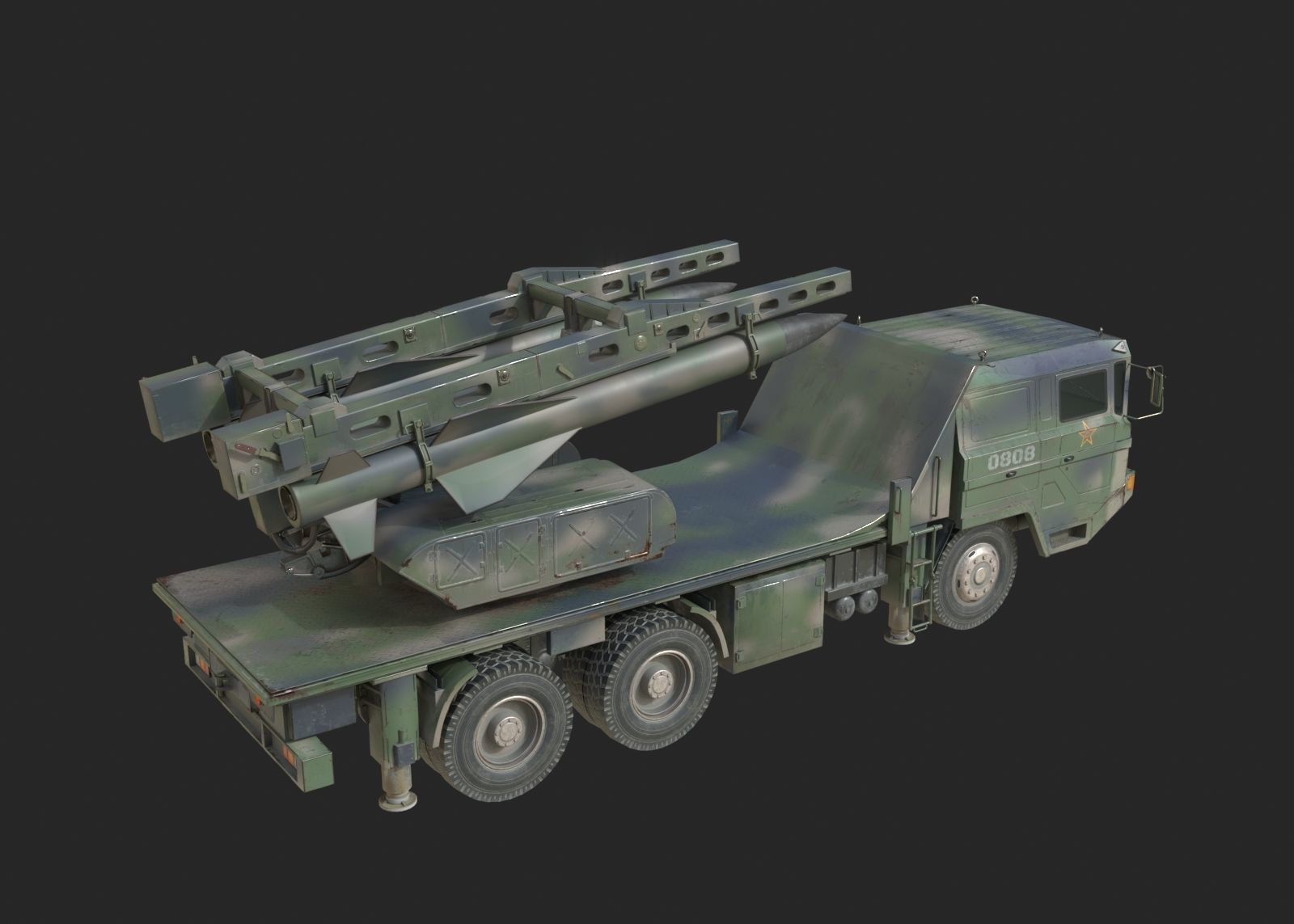 3D model PLA HQ-12 HQ12 KS-1 KS1 Kaishan-1 SURFACE-TO-AIR MISSILE ...