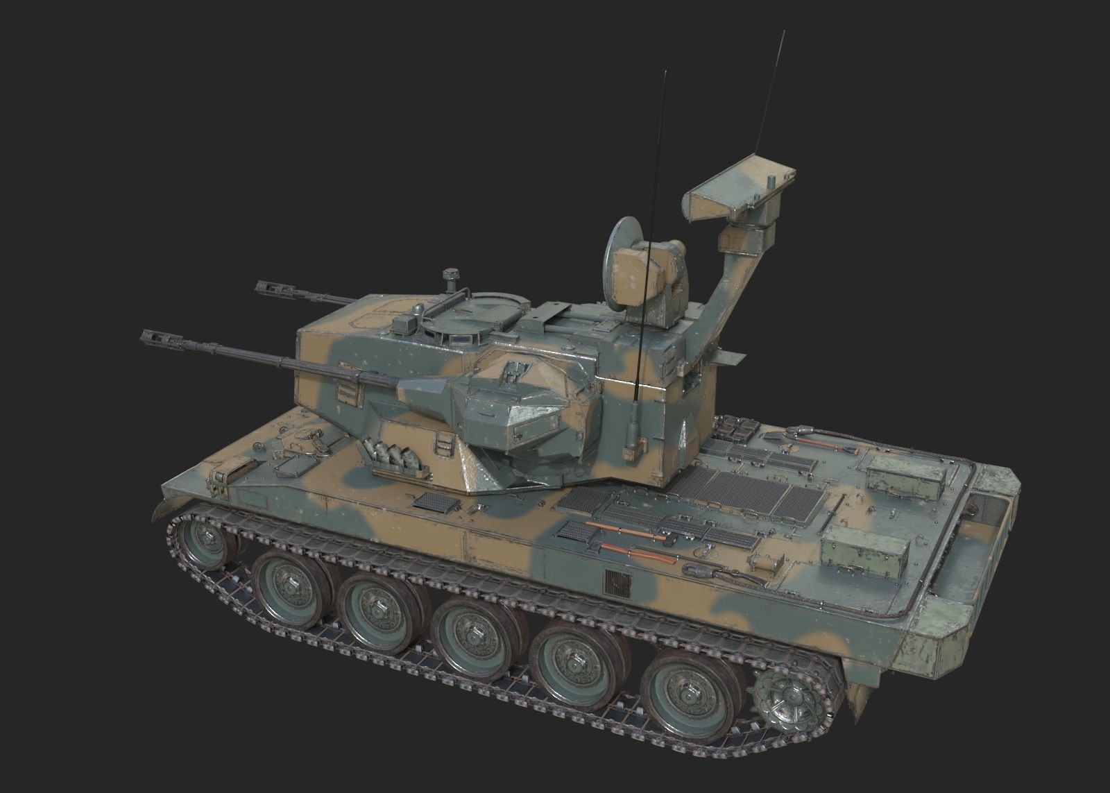 3D model 2 coatings of JSDF Type 87 self-propelled anti-aircraft gun VR ...