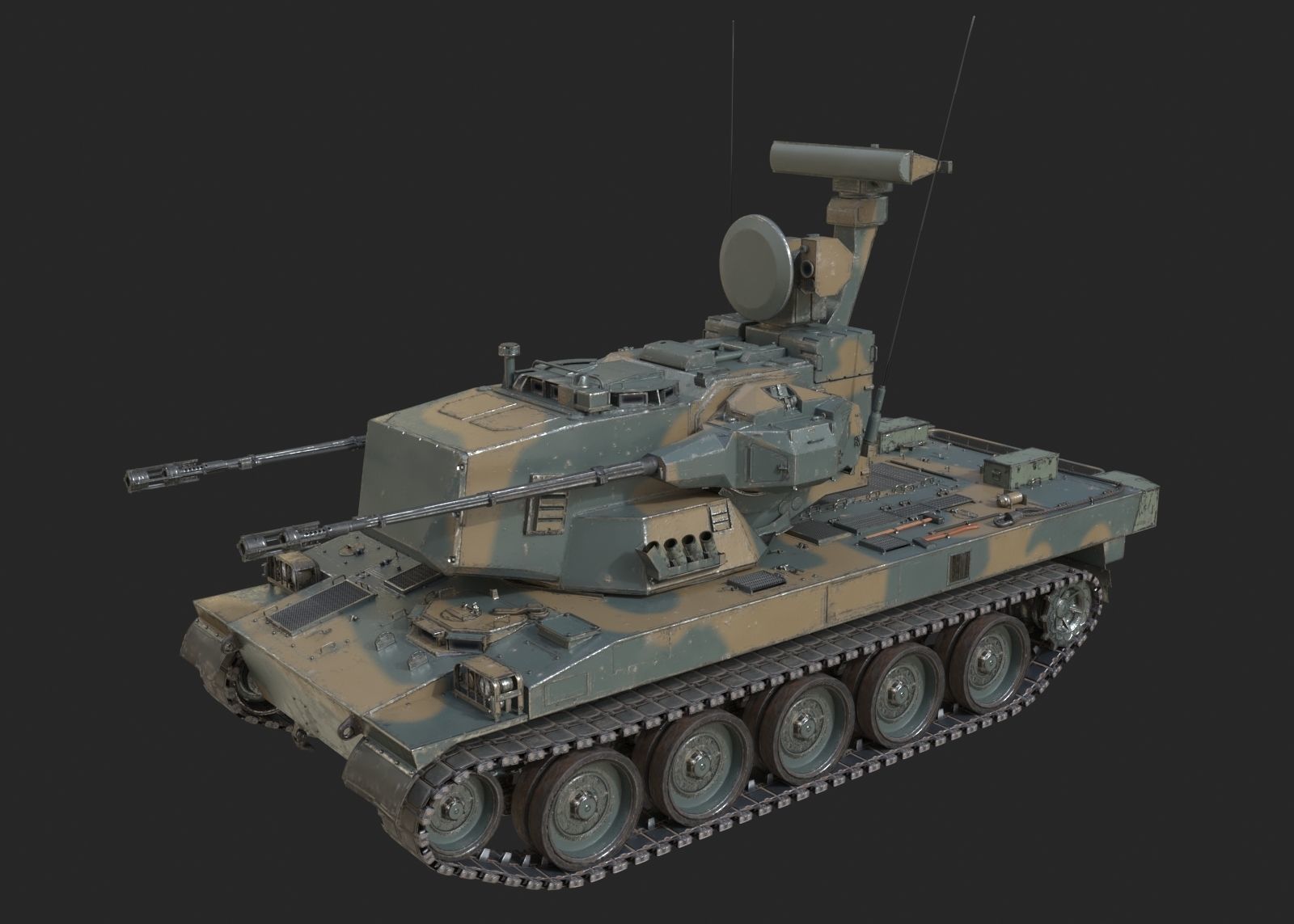 3D model 2 coatings of JSDF Type 87 self-propelled anti-aircraft gun VR ...
