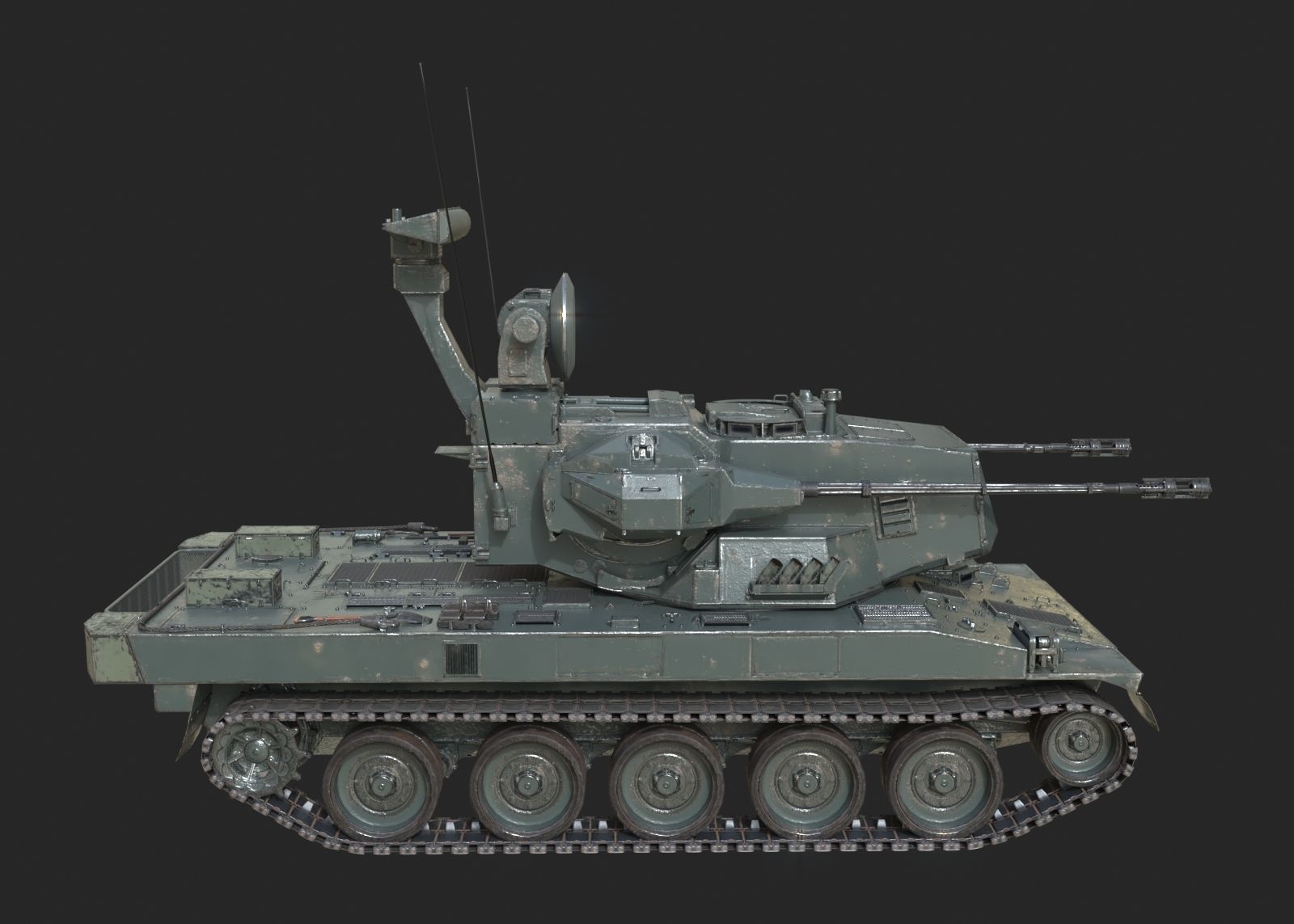3D model 2 coatings of JSDF Type 87 self-propelled anti-aircraft gun VR ...