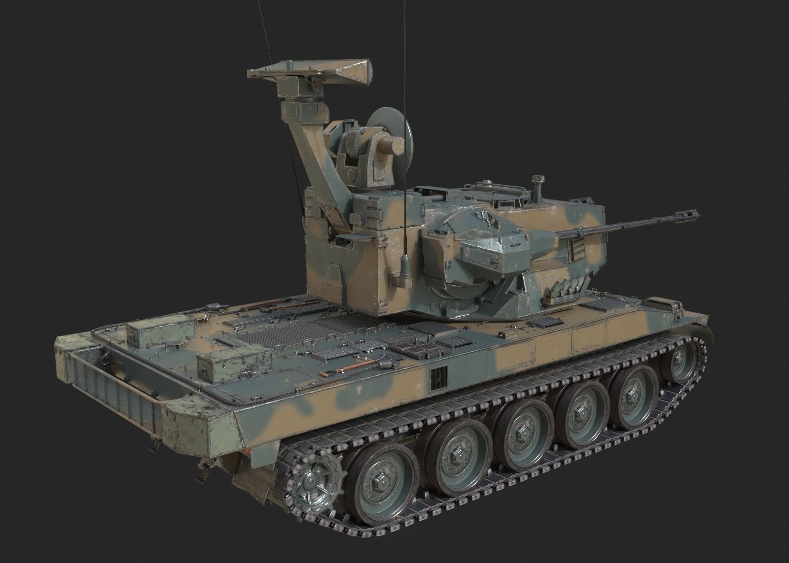 3D model 2 coatings of JSDF Type 87 self-propelled anti-aircraft gun VR ...