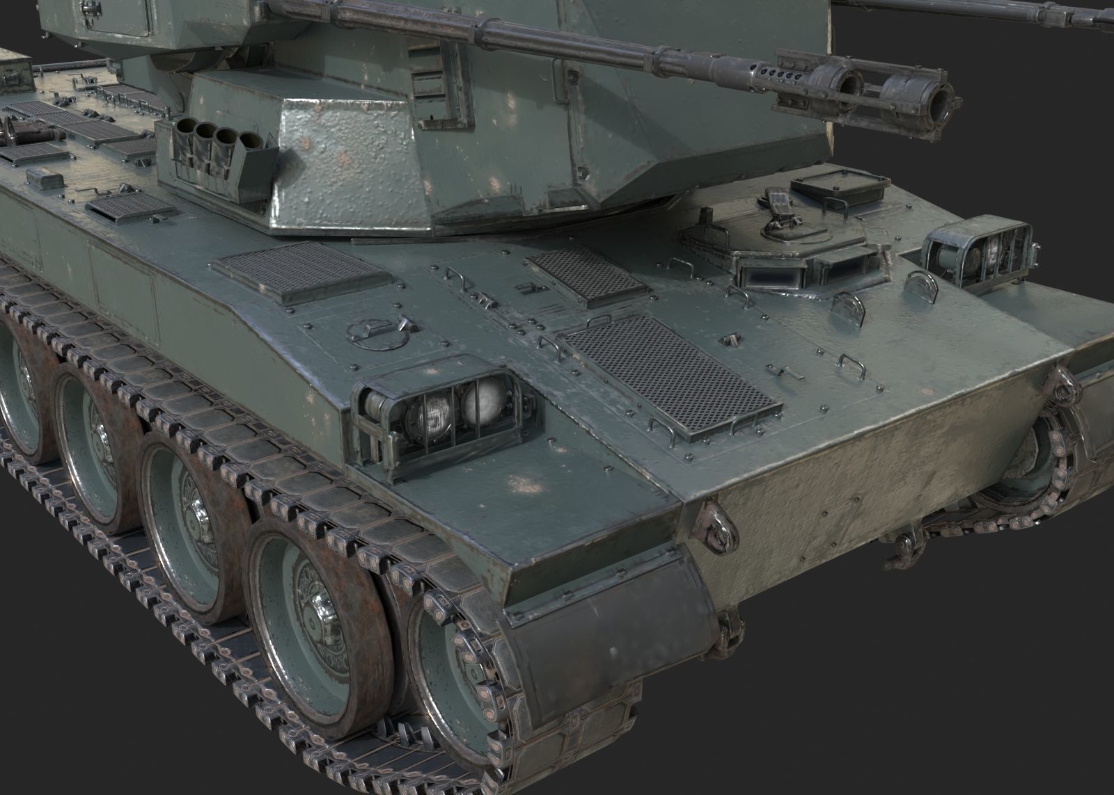 3D model 2 coatings of JSDF Type 87 self-propelled anti-aircraft gun VR ...