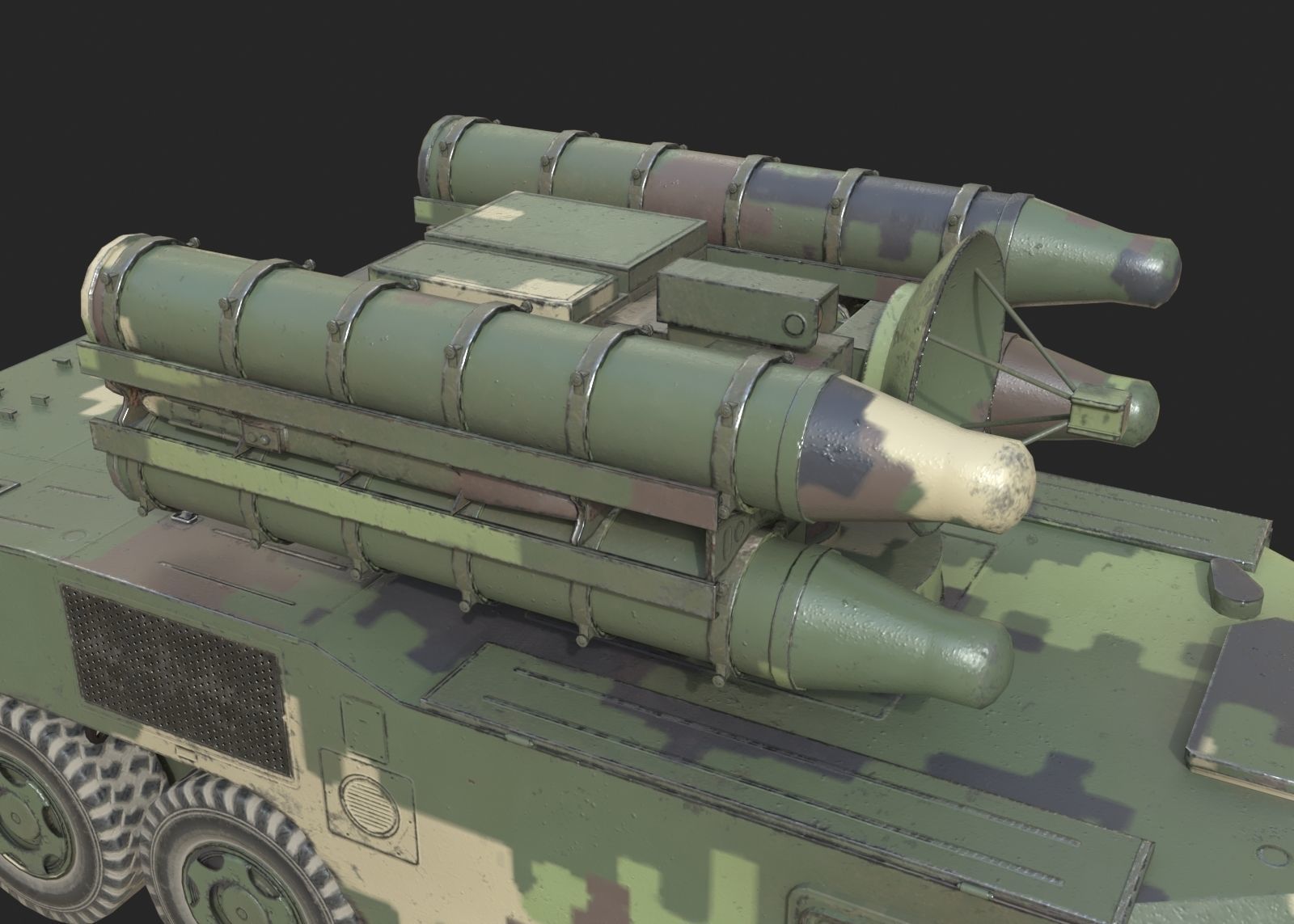 3D model 4 coatings of PLA Army HQ7 HQ-7 SURFACE-TO-AIR MISSILE SYSTEM ...