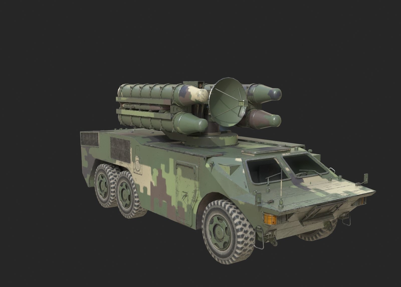 3D model 4 coatings of PLA Army HQ7 HQ-7 SURFACE-TO-AIR MISSILE SYSTEM ...