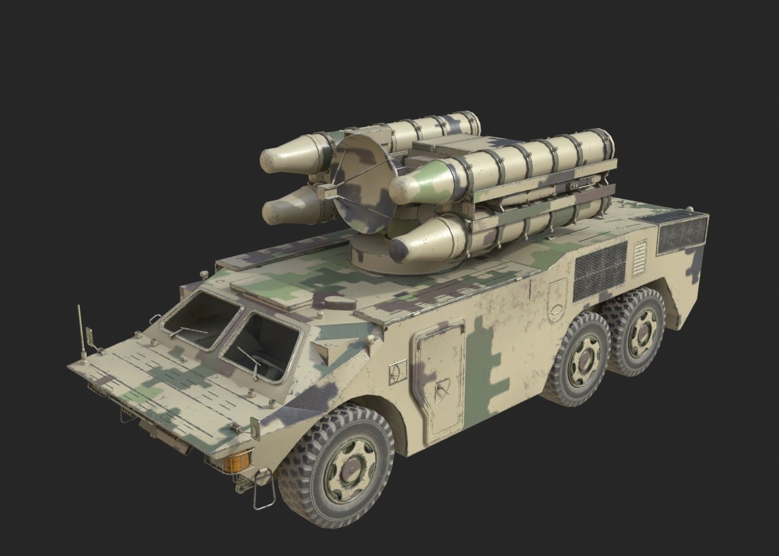 3D model 4 coatings of PLA Army HQ7 HQ-7 SURFACE-TO-AIR MISSILE SYSTEM ...