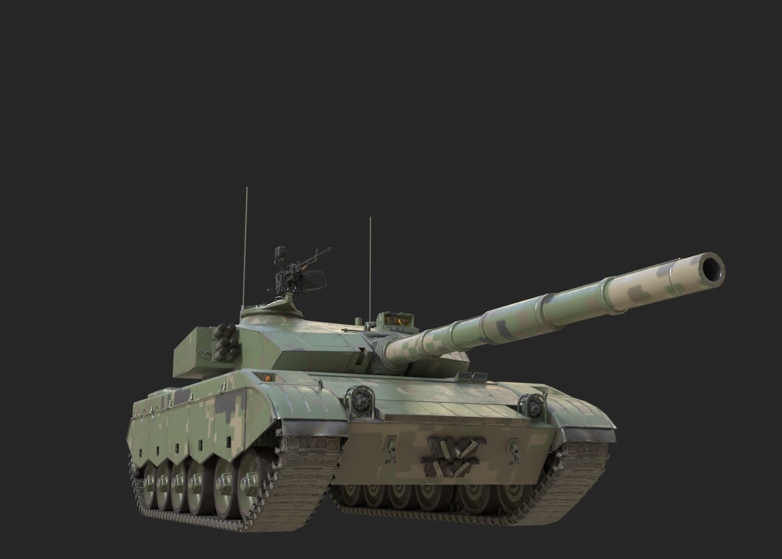 3D model 4 coatings of PLA Army ZTZ96A ZTZ-96A Main Battle Tank MBT VR ...