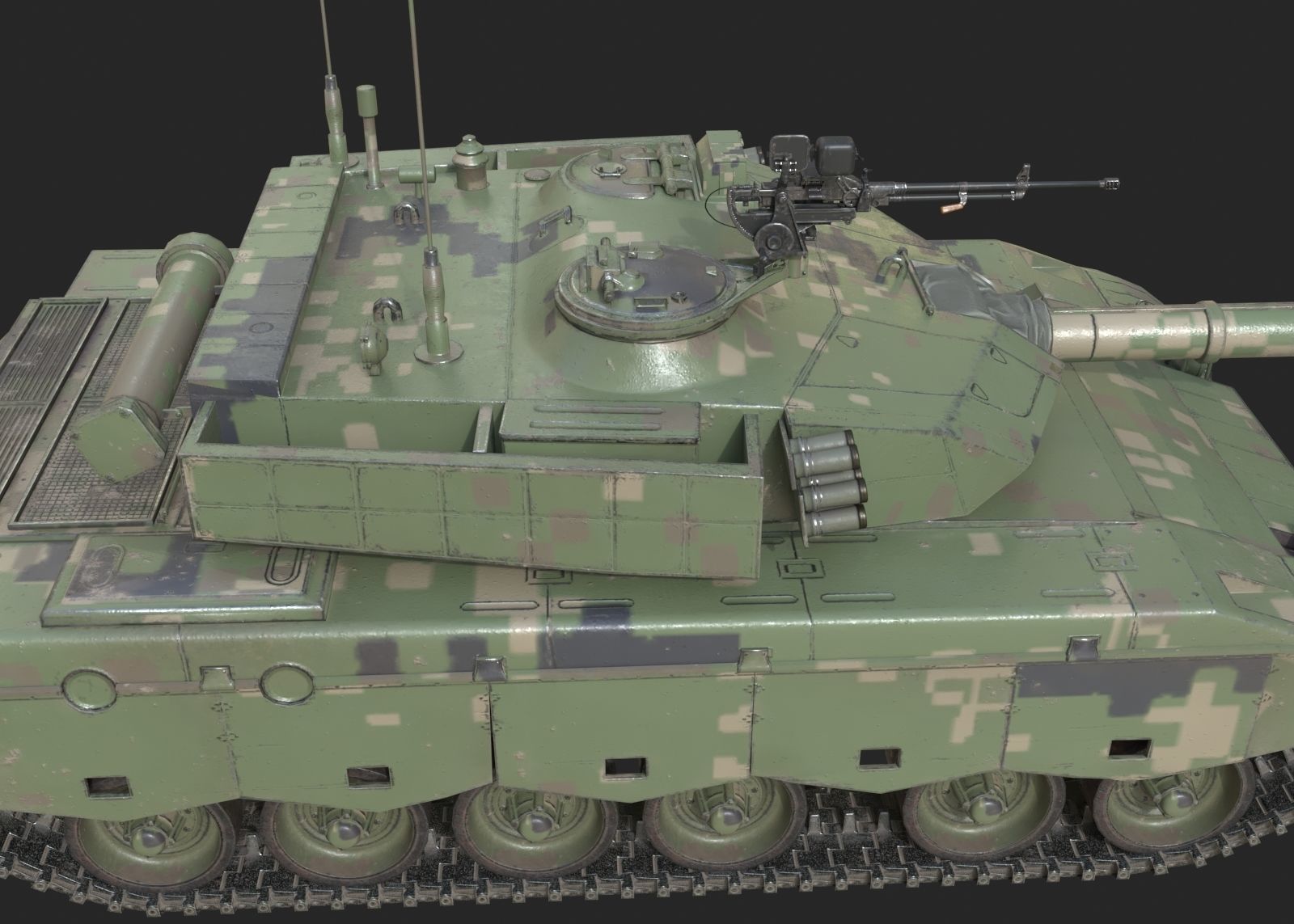 3D model 4 coatings of PLA Army ZTZ96A ZTZ-96A Main Battle Tank MBT VR / AR / low-poly | CGTrader