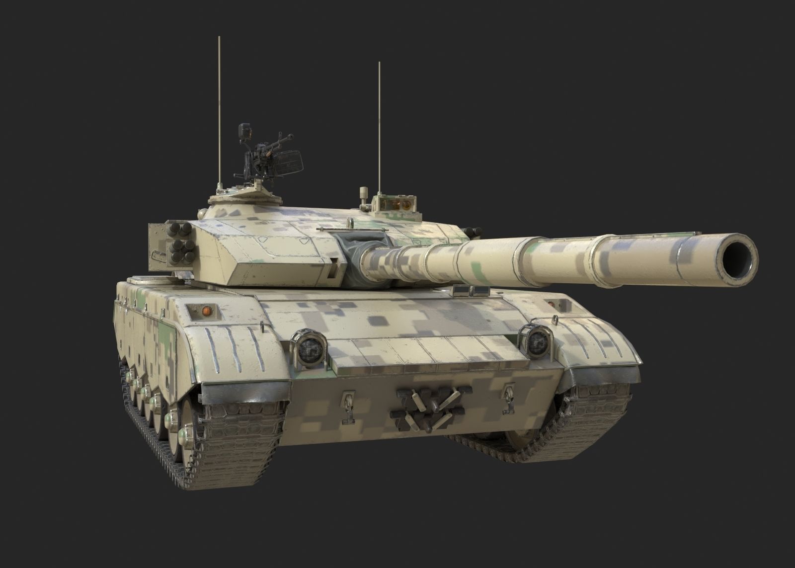 3D model 4 coatings of PLA Army ZTZ96A ZTZ-96A Main Battle Tank MBT VR ...