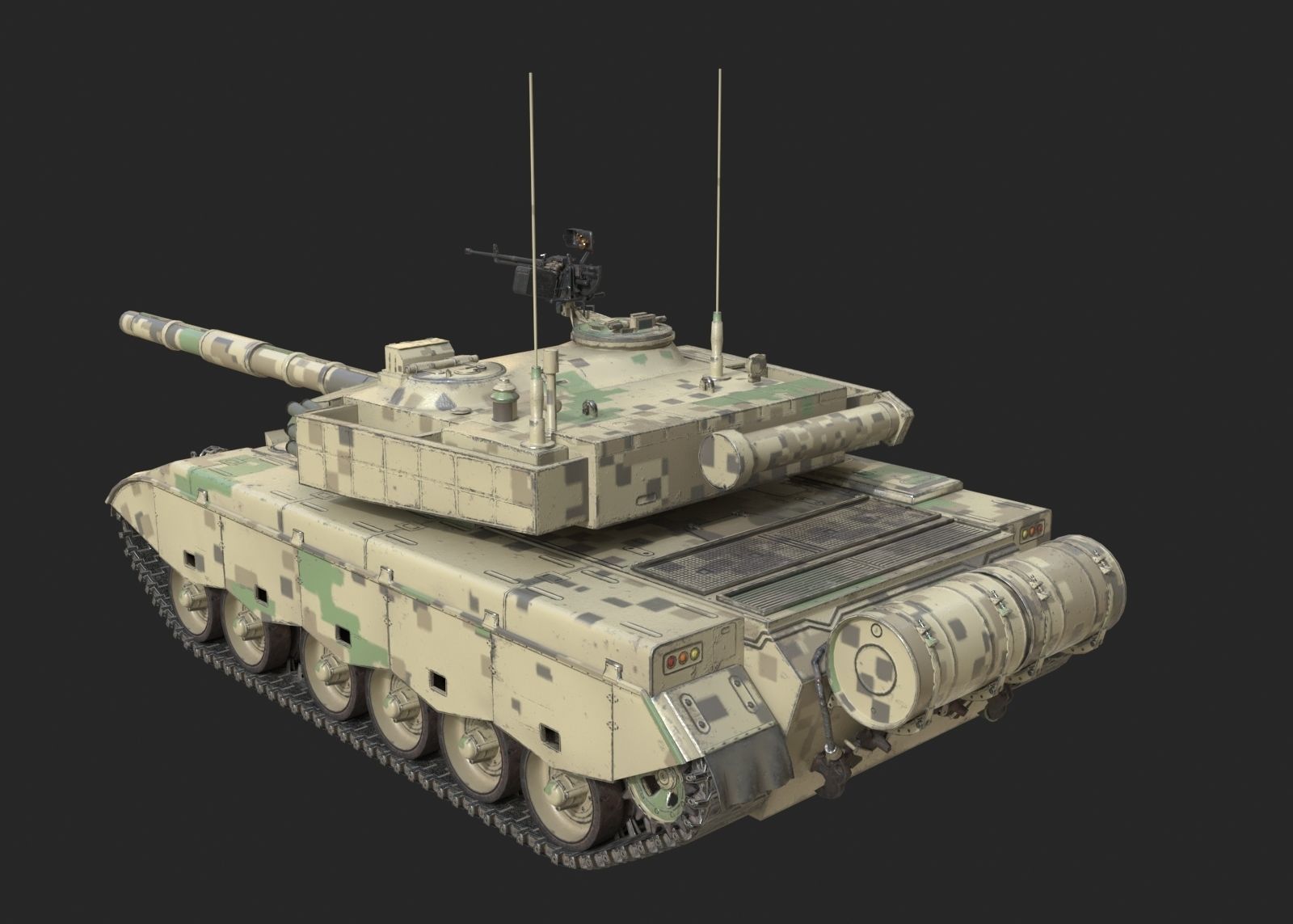3D model 4 coatings of PLA Army ZTZ96A ZTZ-96A Main Battle Tank MBT VR ...