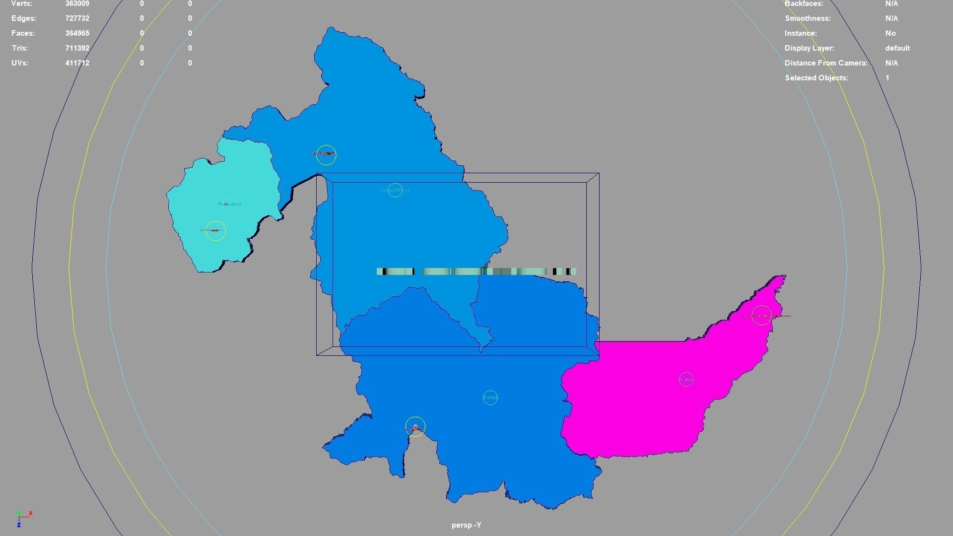 Ucayali Peru map region geography political geographic 3D model rigged ...