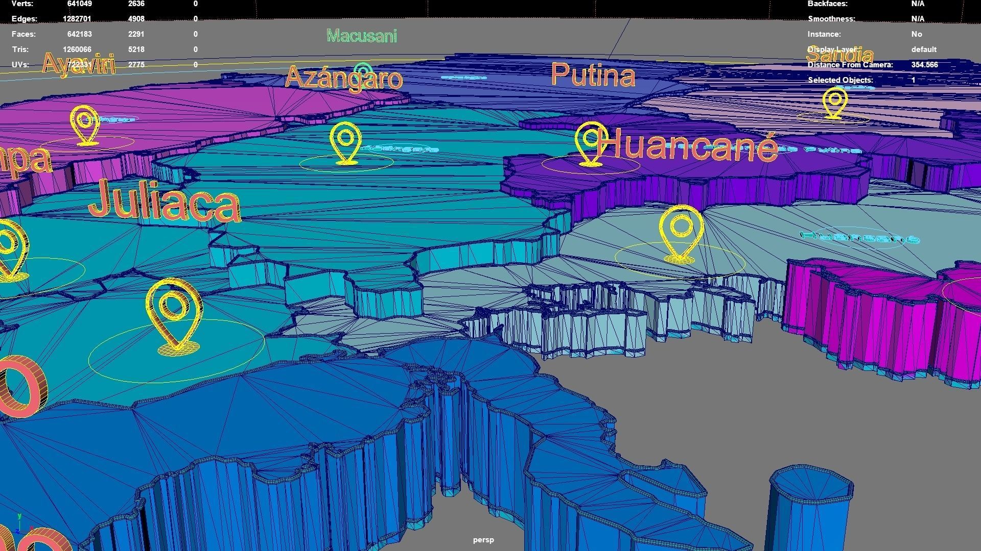 Puno Peru map region geography political geographic 3D model rigged | CGTrader