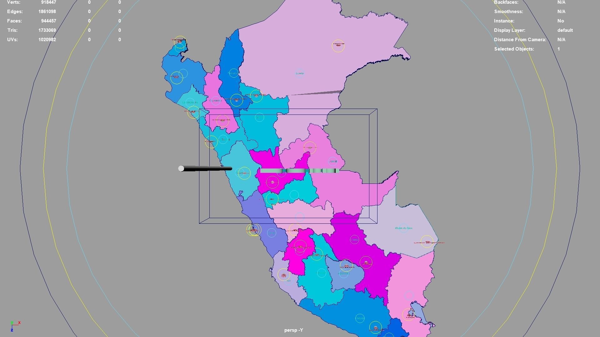 Peru map region geography political geographic administrative 3D model ...