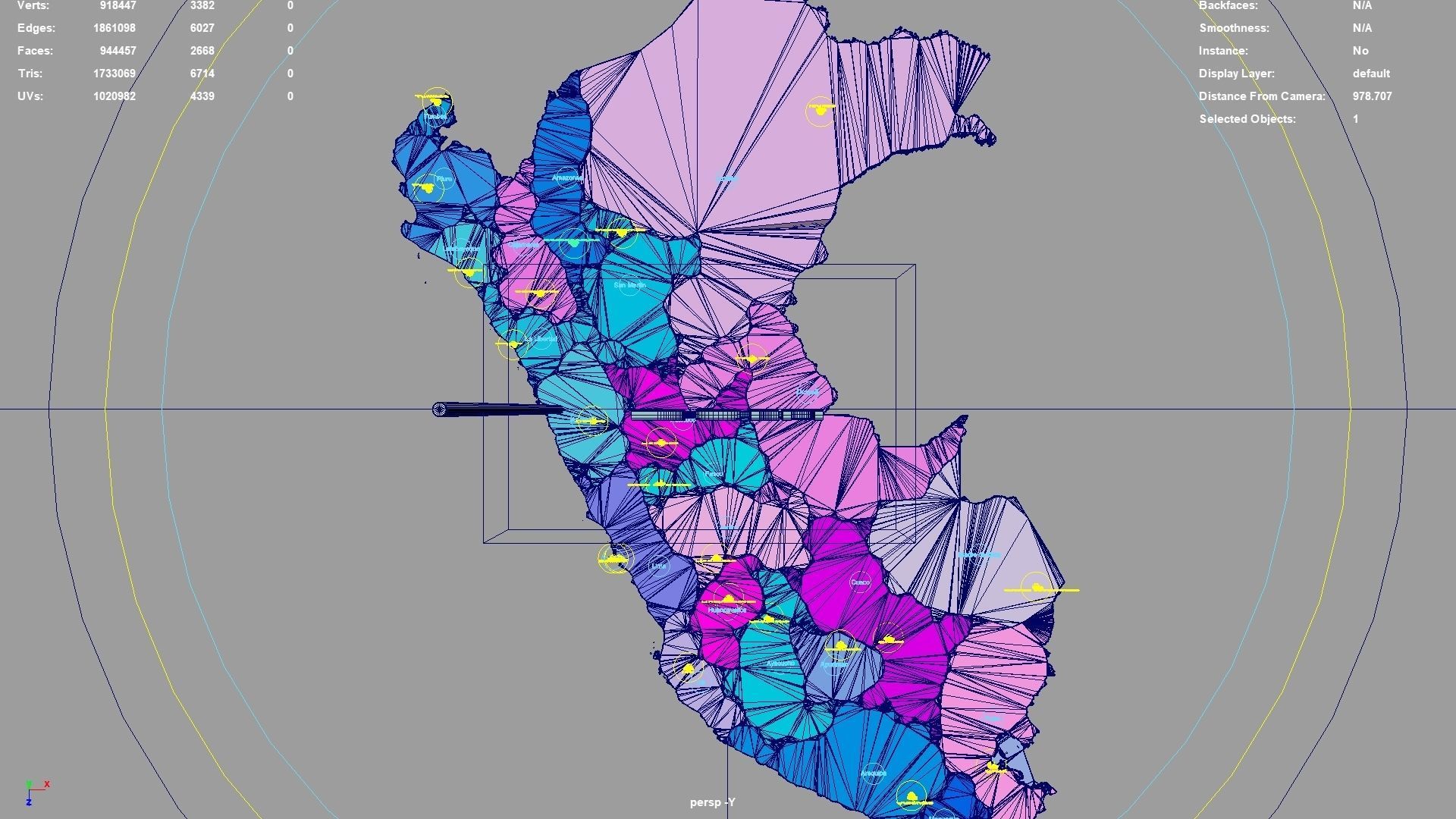 Peru map region geography political geographic administrative 3D model ...