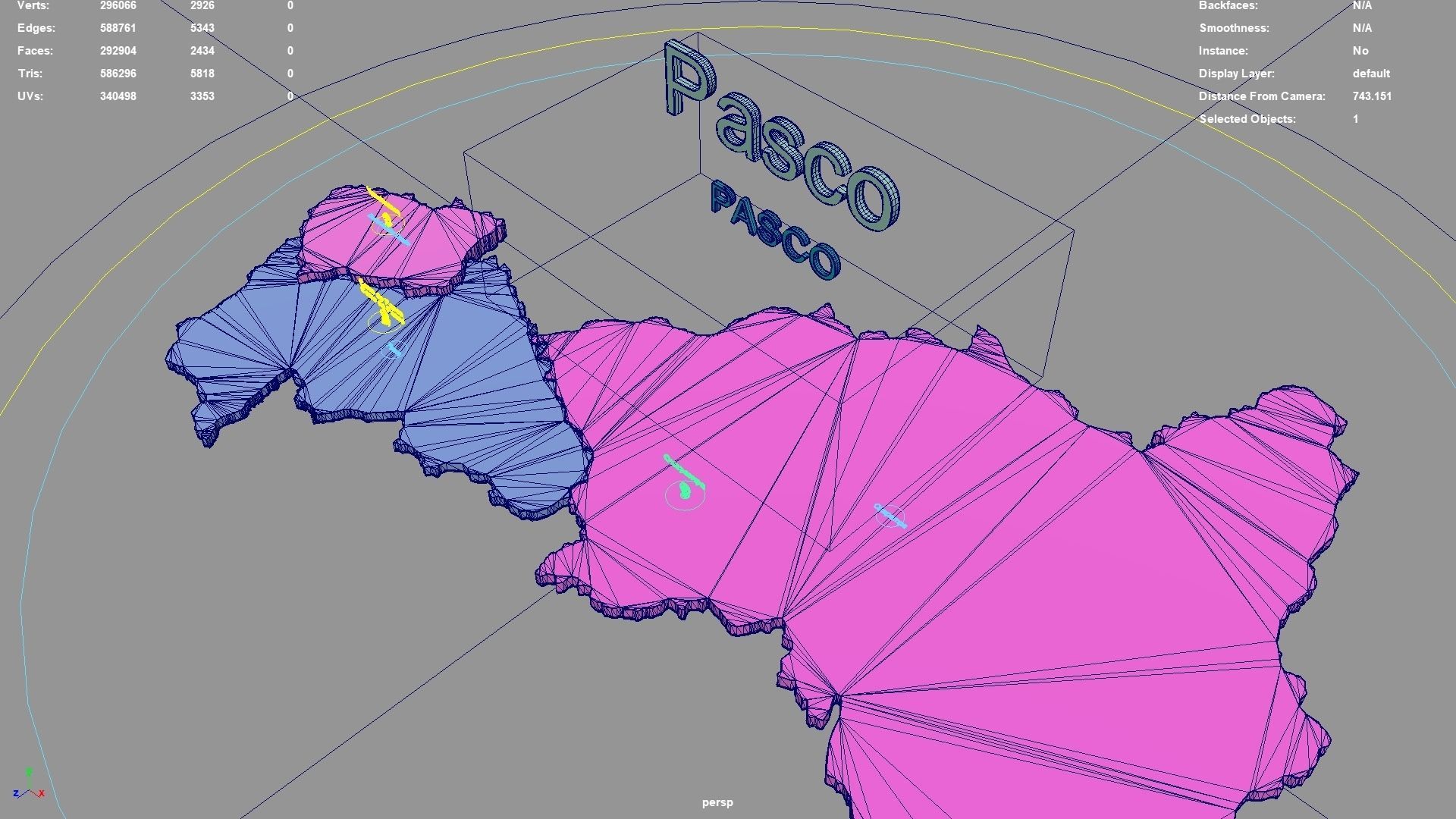 Pasco Peru map region geography political geographic 3D model rigged ...