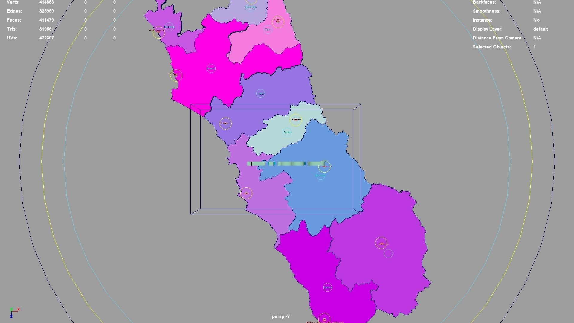 Lima Peru map region geography political geographic 3D model rigged ...