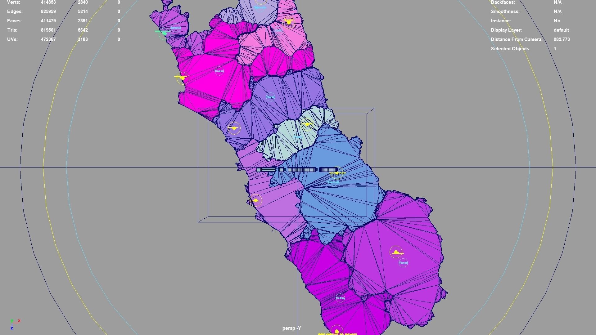 Lima Peru map region geography political geographic 3D model rigged ...