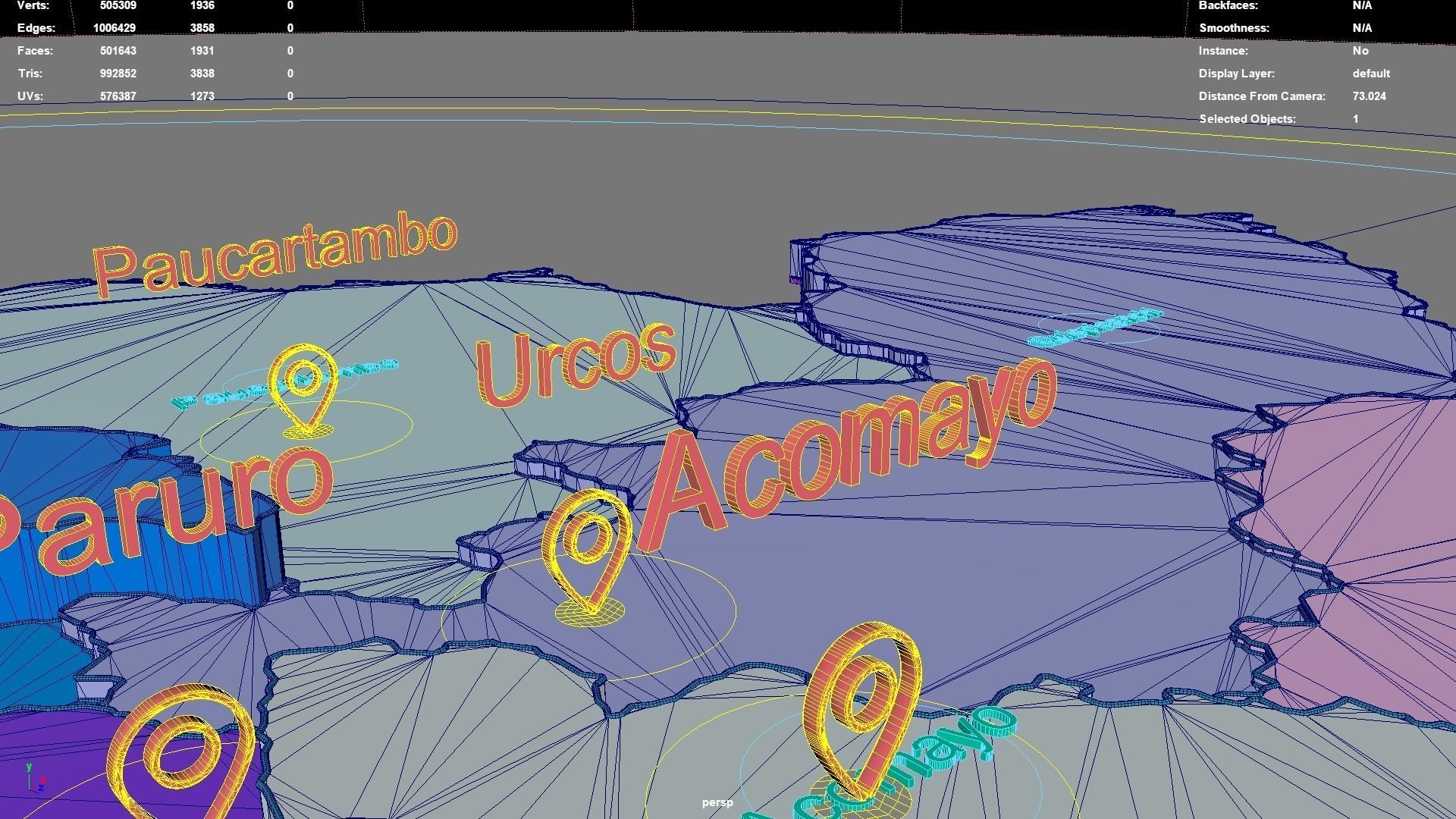 Cusco Peru map region geography political geographic 3D model rigged ...
