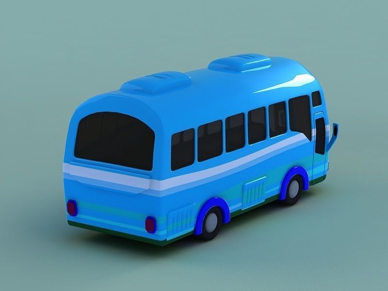 cartoon school bus taxi yellow toon coach toon london storey 3D model ...