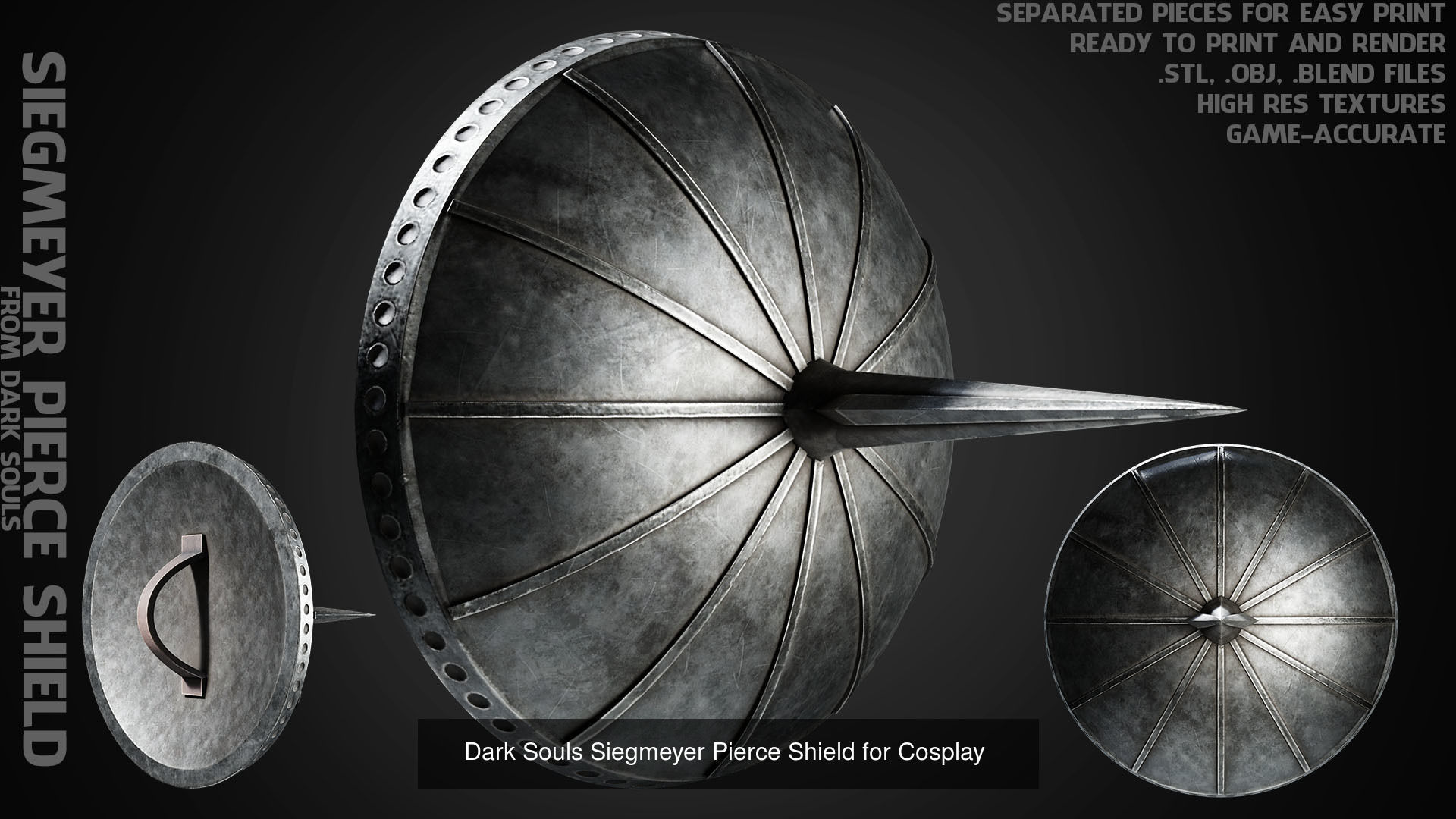 Siegmeyer of Catarina Armor with Sword and Shield for Cosplay 3D Model ...