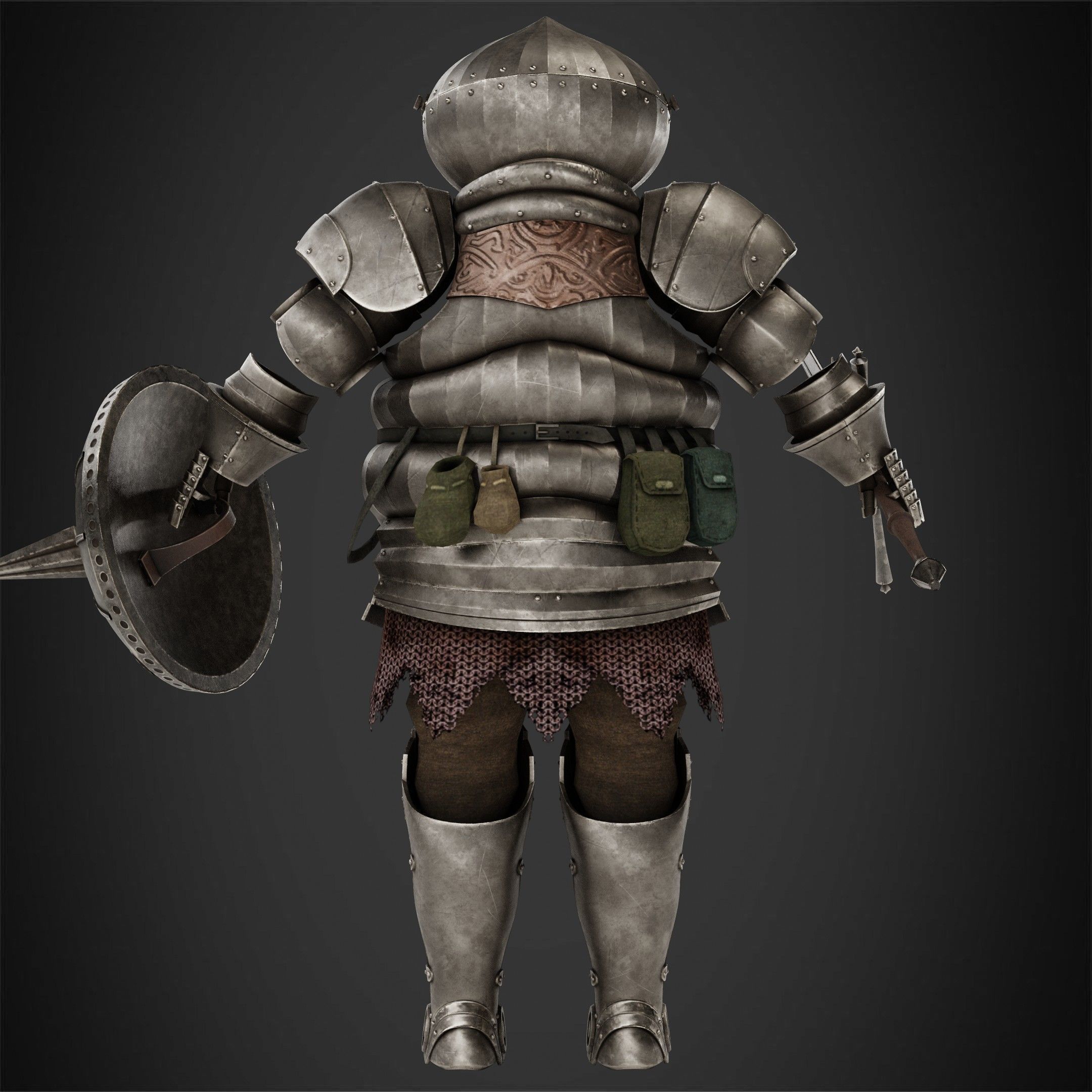 Siegmeyer of Catarina Armor with Sword and Shield for Cosplay 3D Model ...
