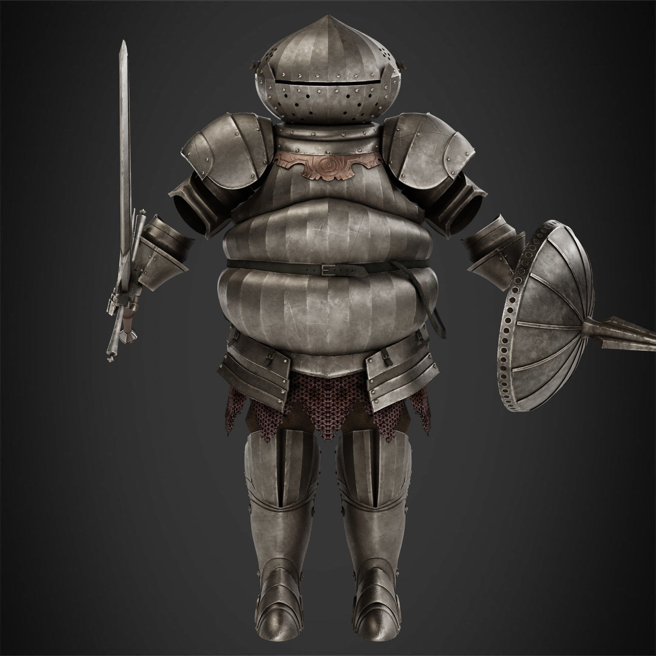 Siegmeyer of Catarina Armor with Sword and Shield for Cosplay 3D Model ...