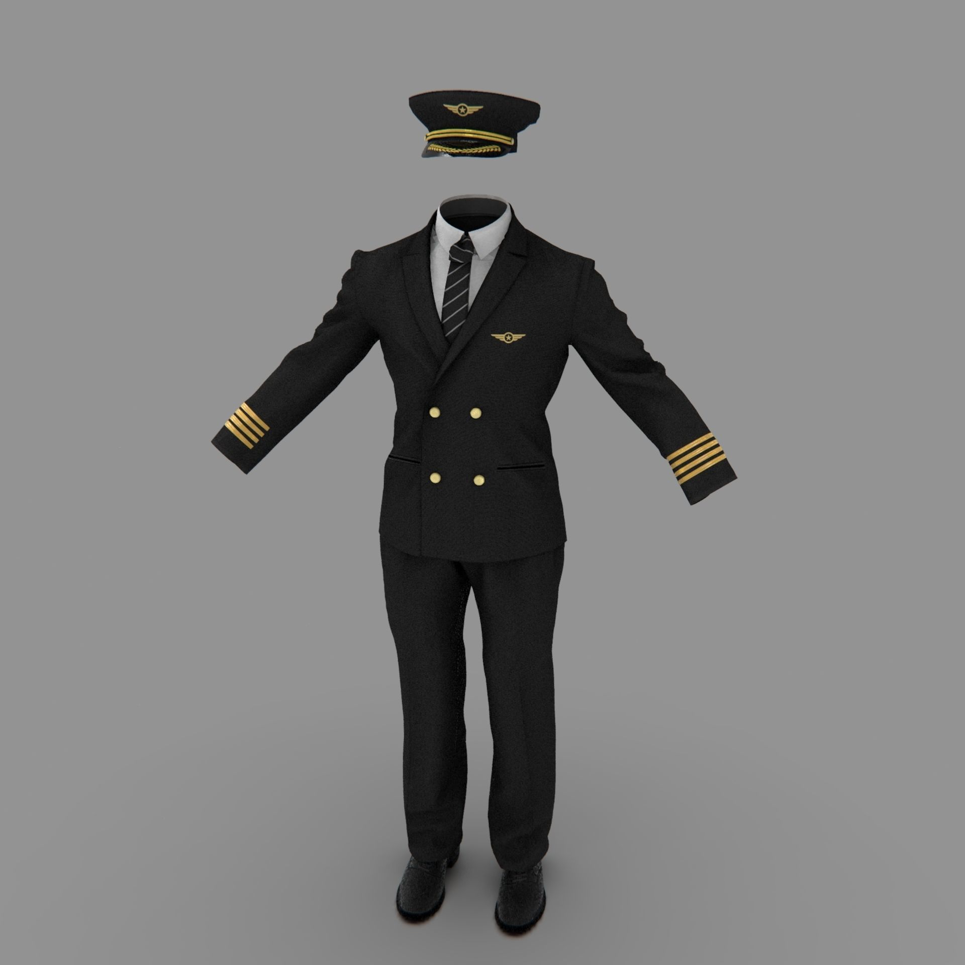 3D model Airline pilot uniform VR / AR / low-poly | CGTrader
