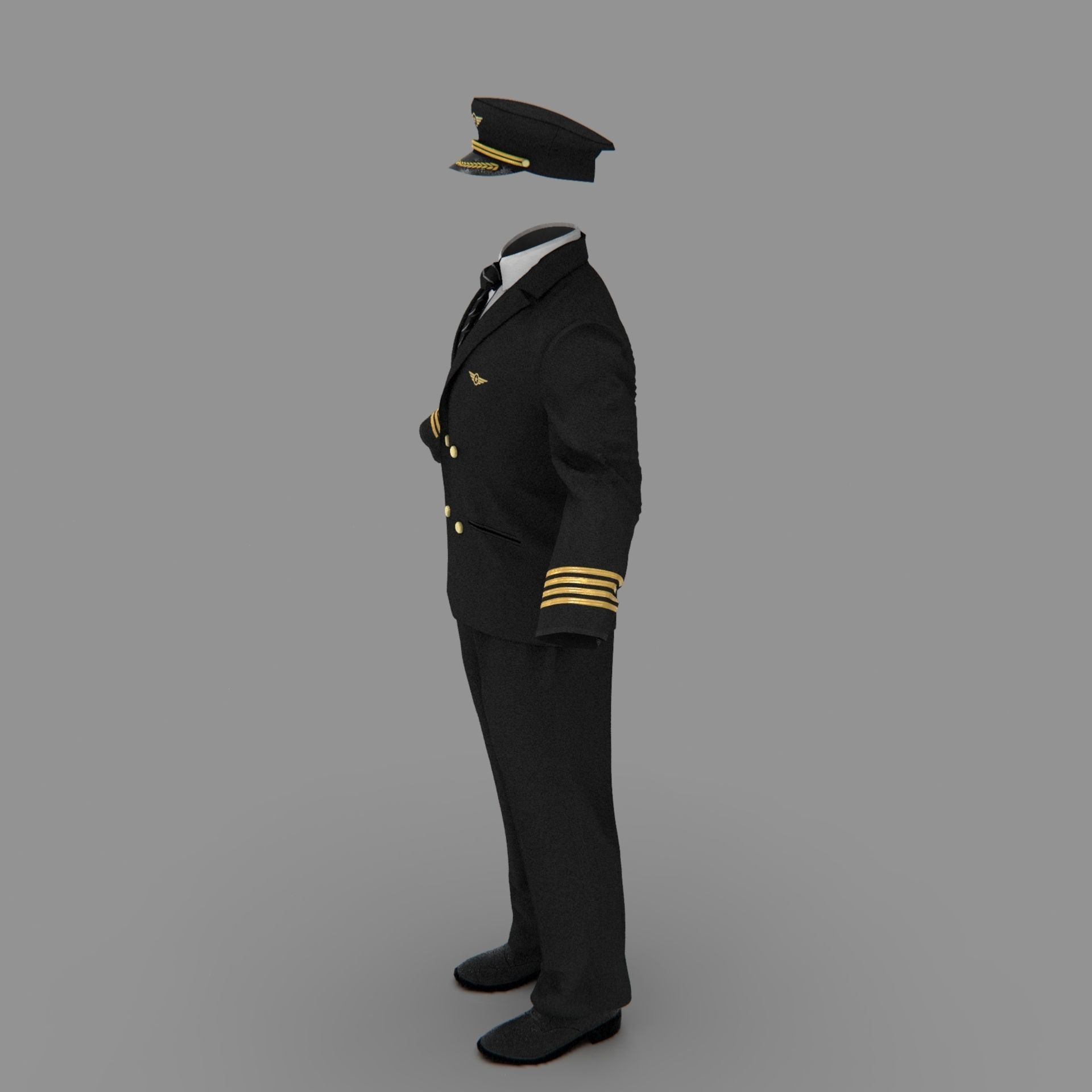 3D model Airline pilot uniform VR / AR / low-poly | CGTrader