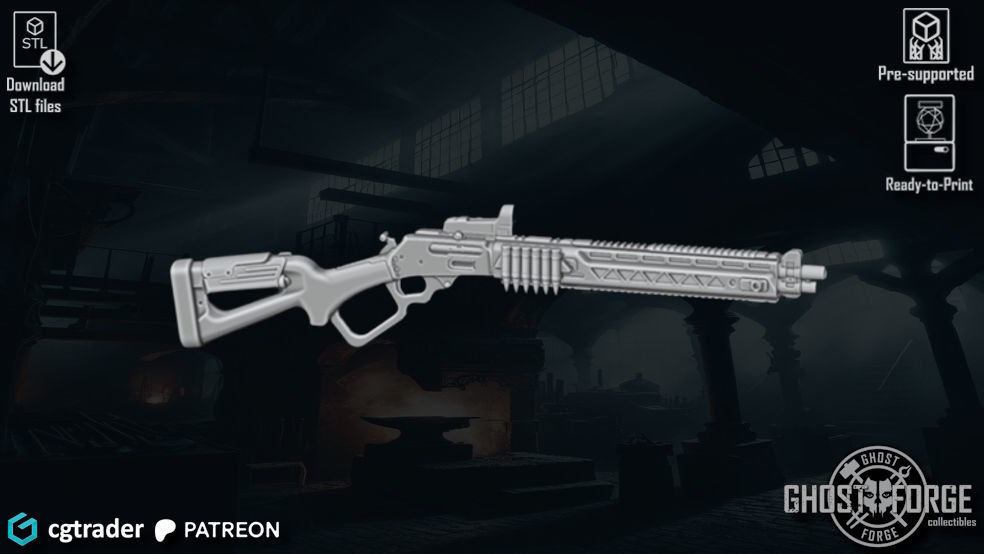 Rifle Marlin 3D model 3D printable | CGTrader