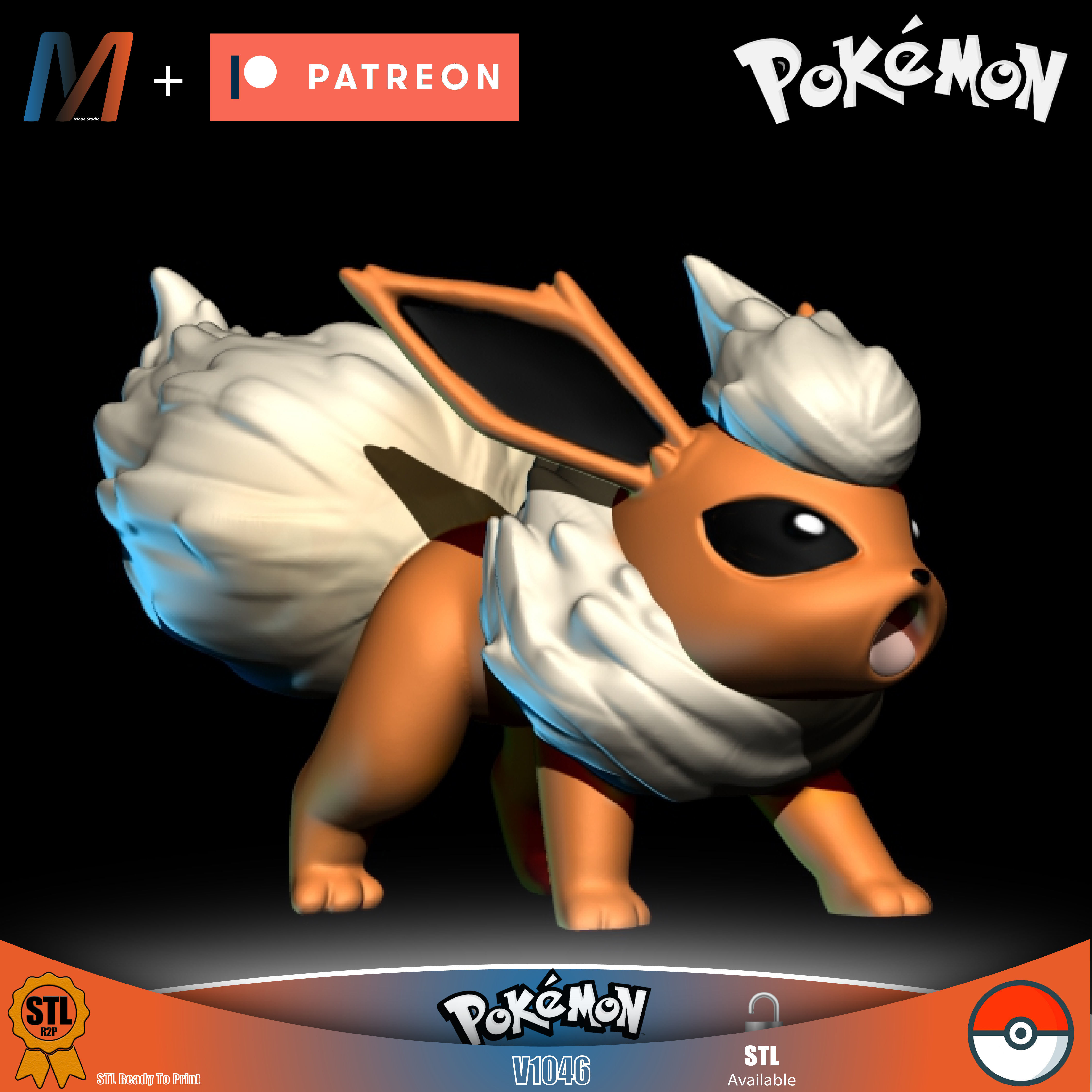 PX2V1050 - POKEMON EVEE y POKEMON FLAREON 3D model 3D printable | CGTrader