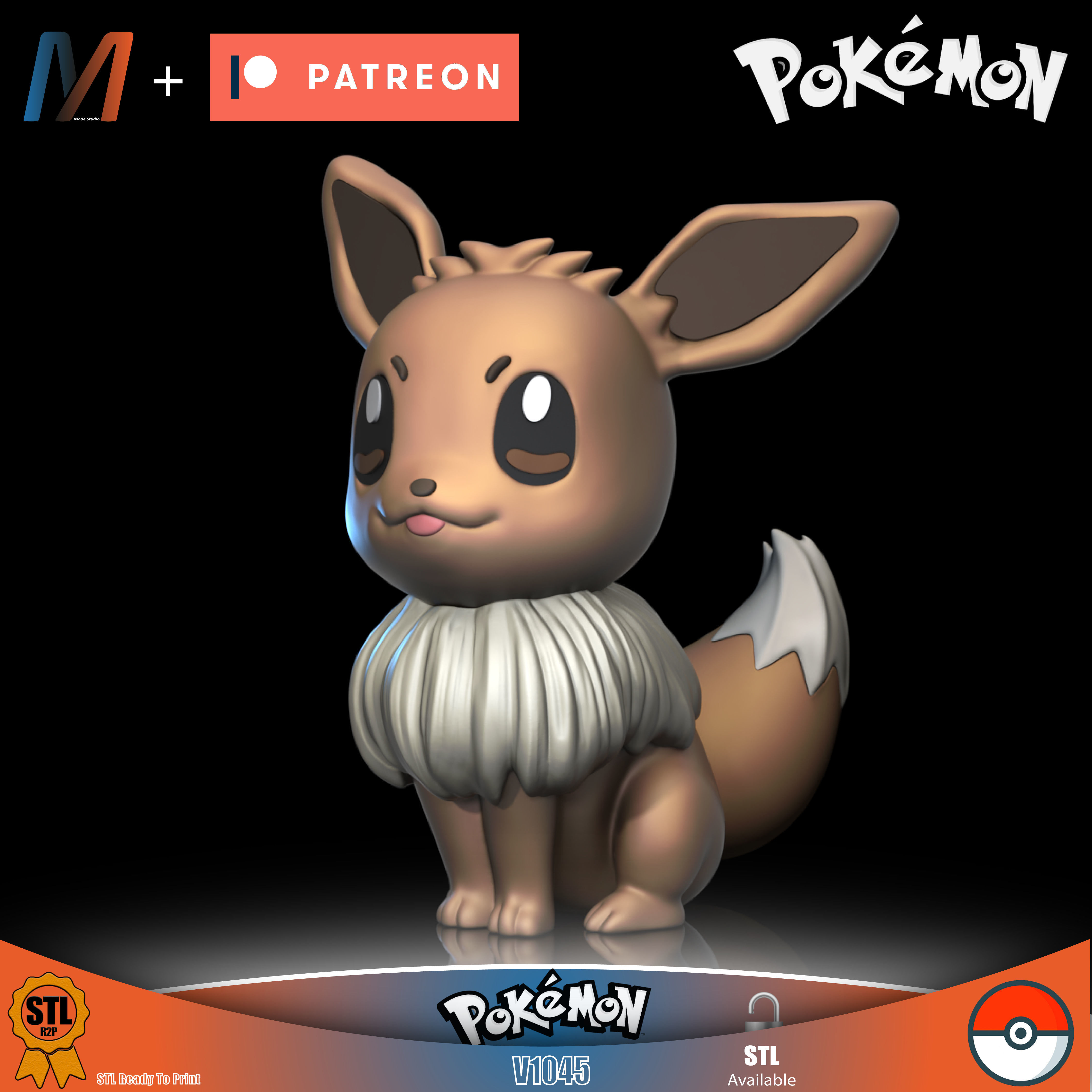 PX2V1050 - POKEMON EVEE y POKEMON FLAREON 3D model 3D printable | CGTrader