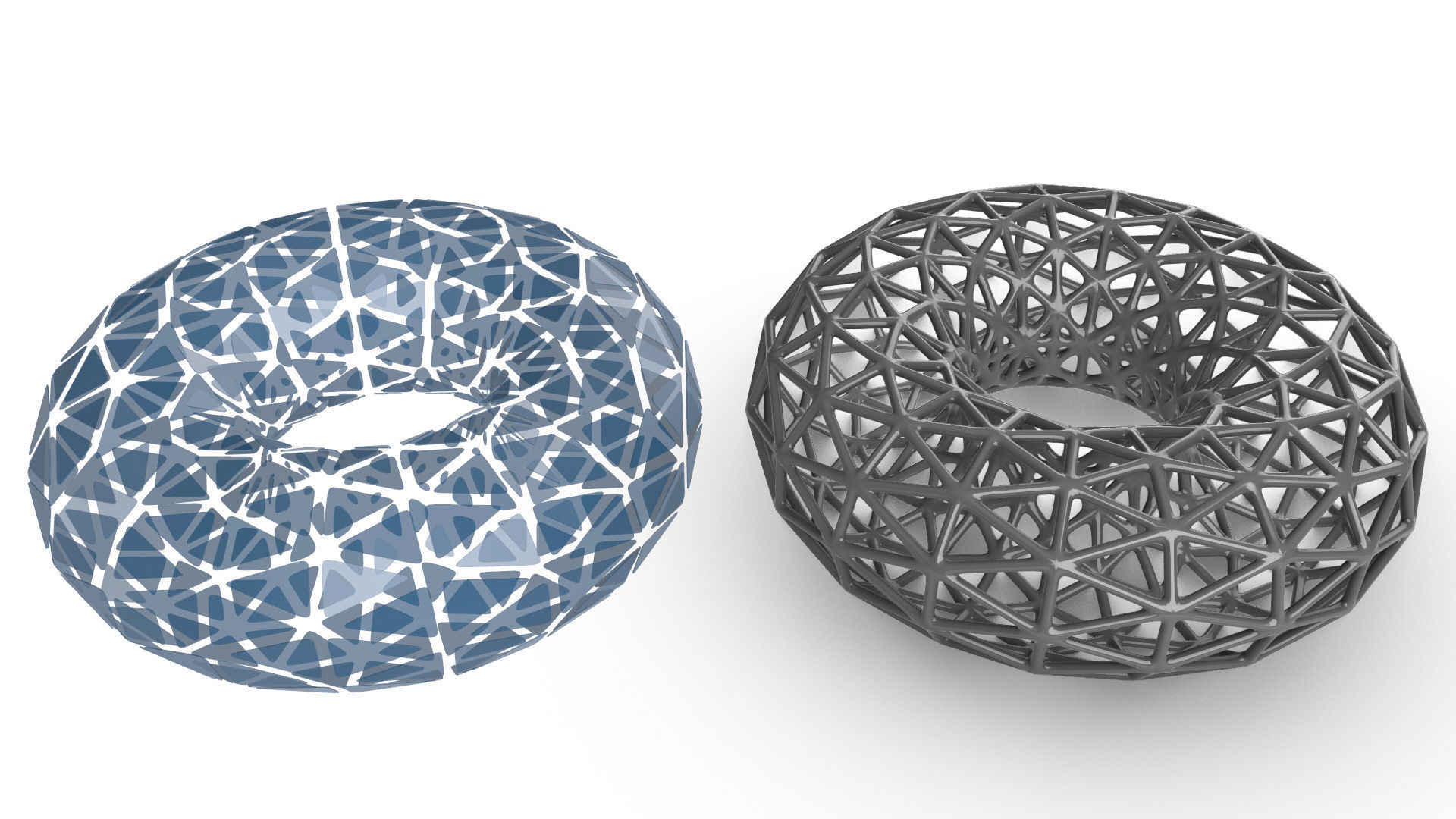 Triangulated Torus Exoskeleton Gemstone 3D model 3D printable | CGTrader