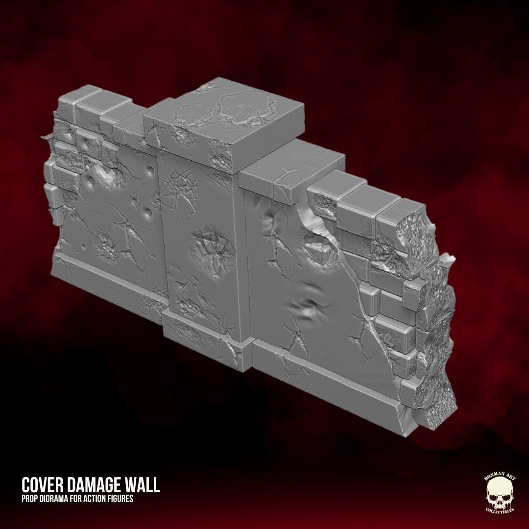 Diorama Damage Wall 3D printable files for Action Figures 3D model 3D ...