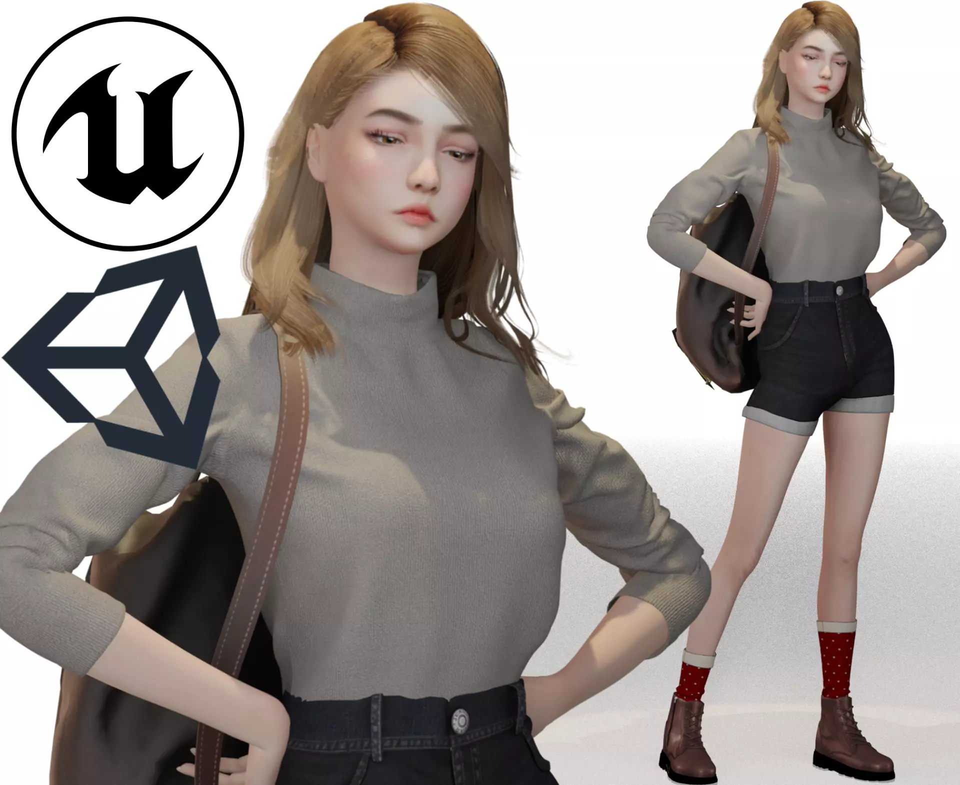 3D model Adventure Girl V2 - Game Ready VR / AR / low-poly | CGTrader