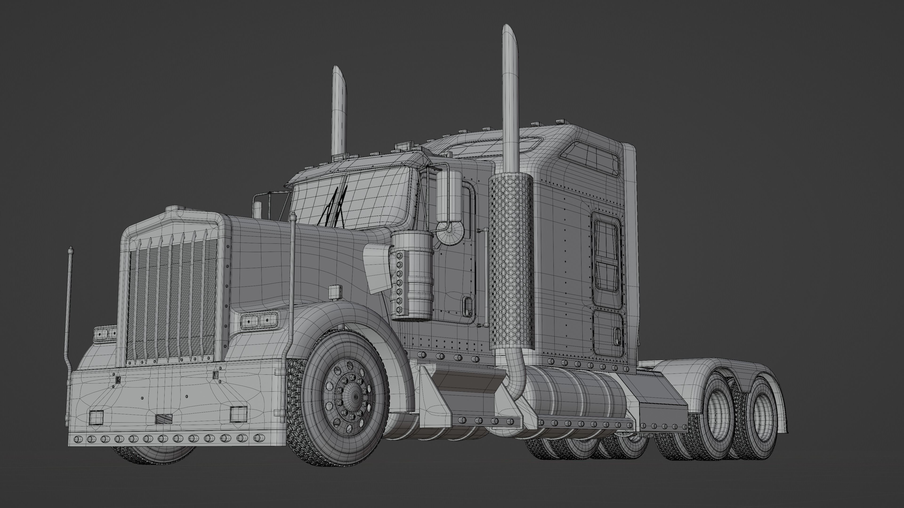 Kenworth W900 - Brandless 3D model | CGTrader