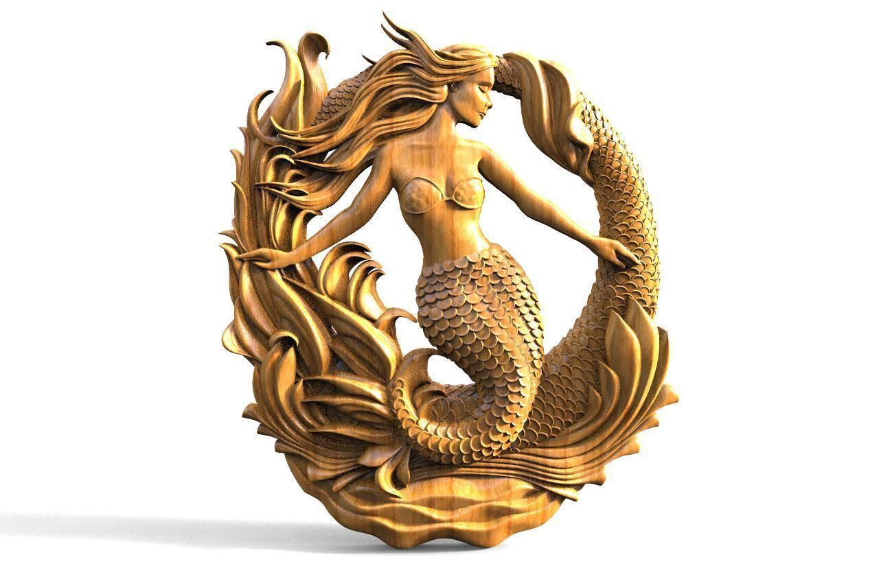 Mermaid CNC 3D model 3D printable | CGTrader